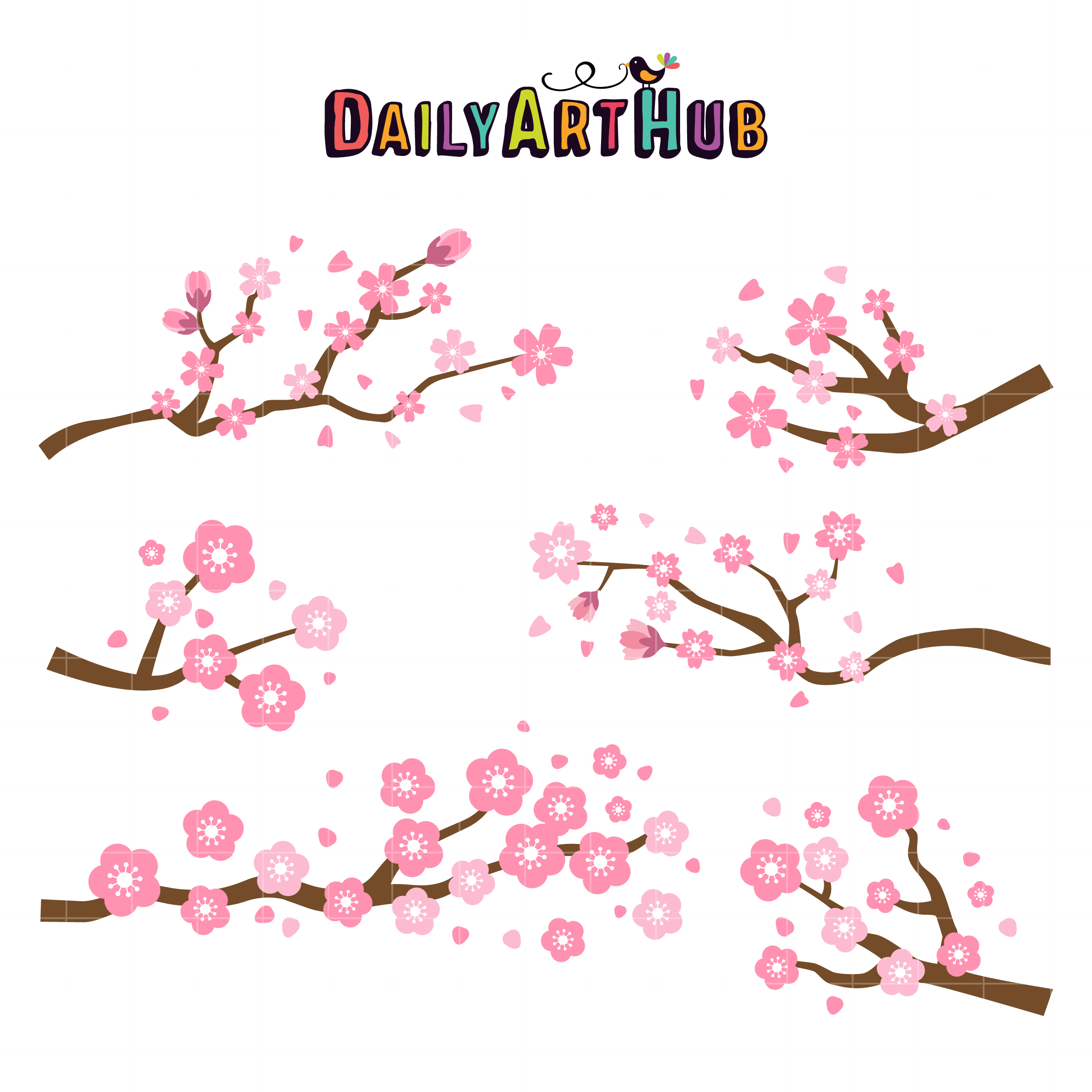 Cherry Blossom Clip Art Set – Daily Art Hub – Free Clip Art Everyday