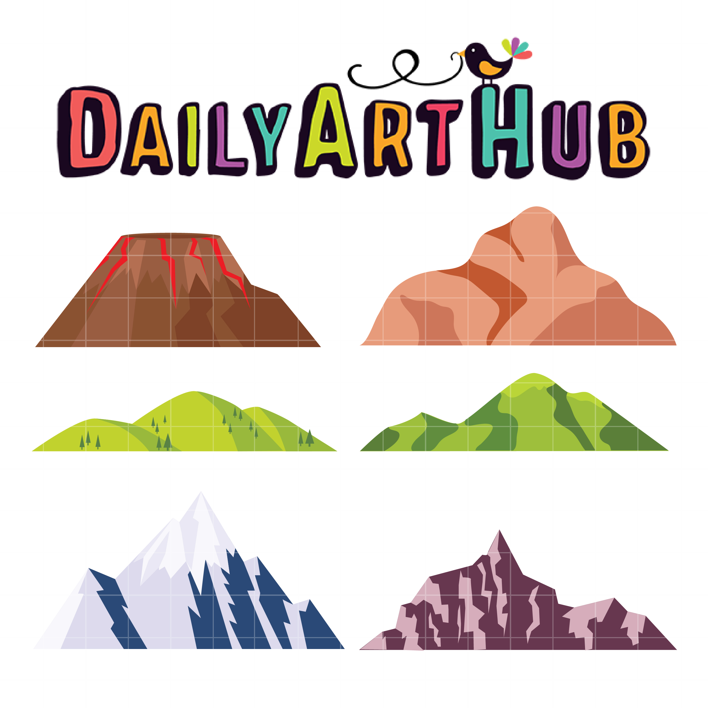 Hills and Mountain Collection Clip Art Set – Daily Art Hub – Free Clip ...