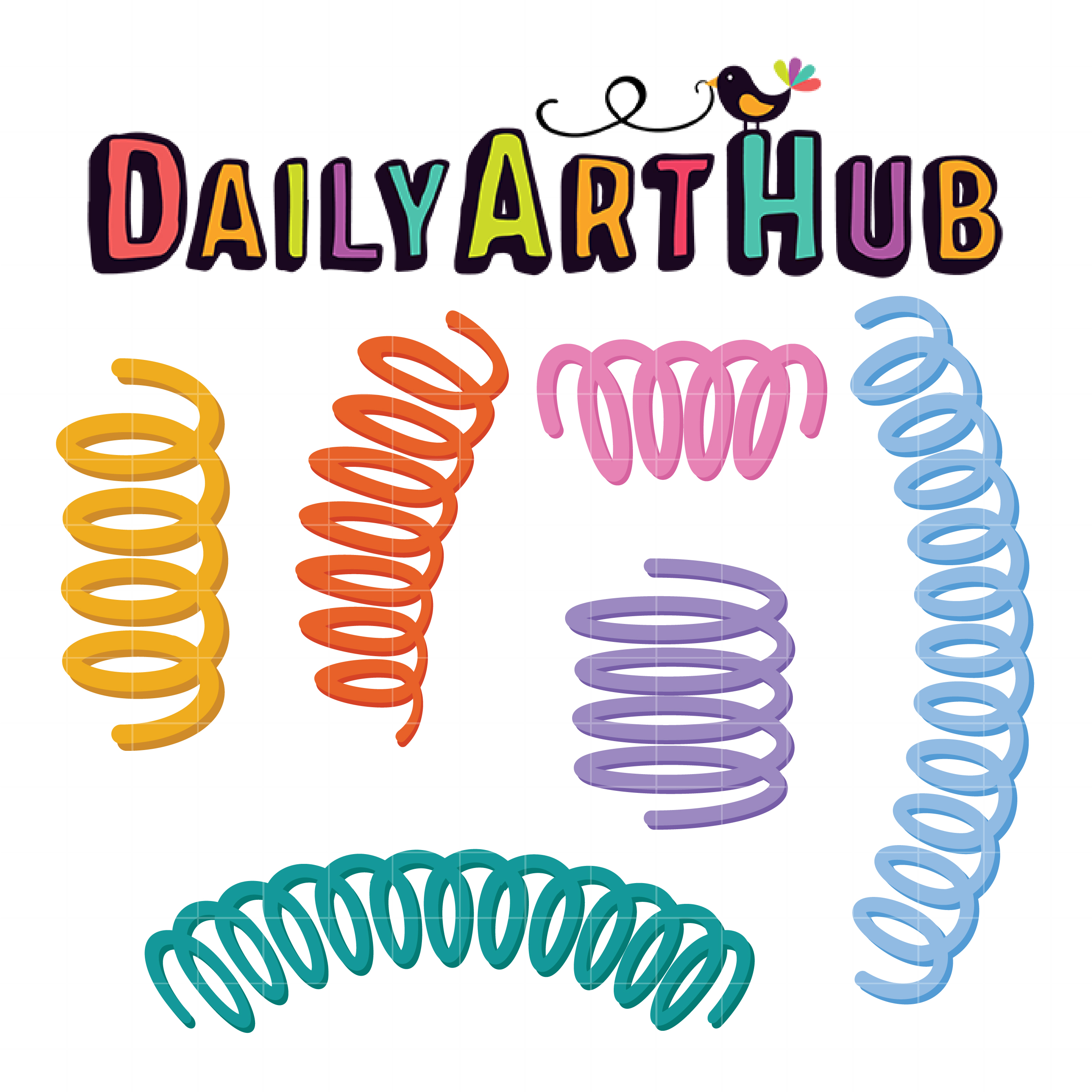 Colorful Coil Spring Clip Art Set – Daily Art Hub – Free Clip Art Everyday