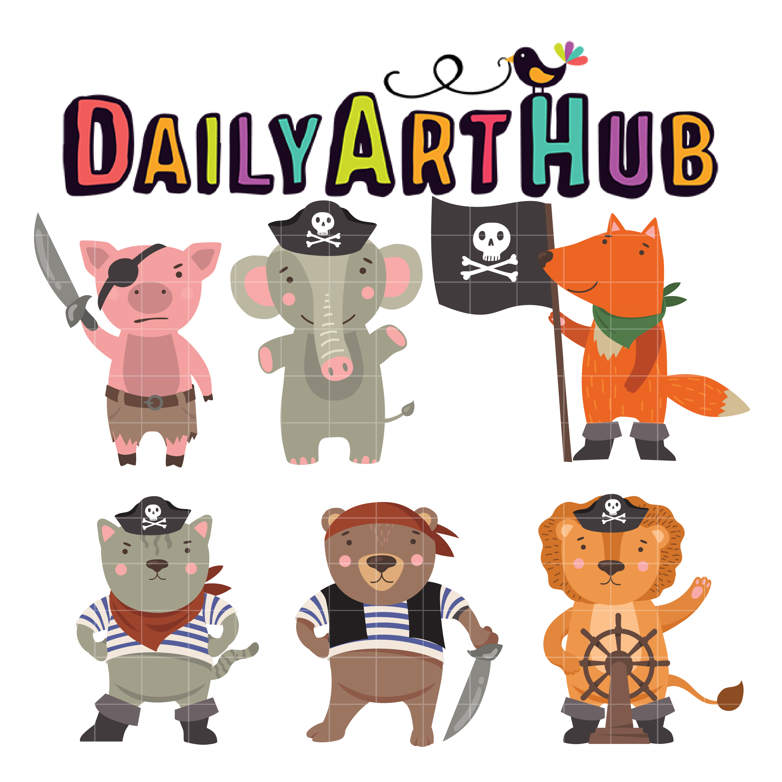 Cute Pirate Animals Clip Art Set – Daily Art Hub – Free Clip Art Everyday