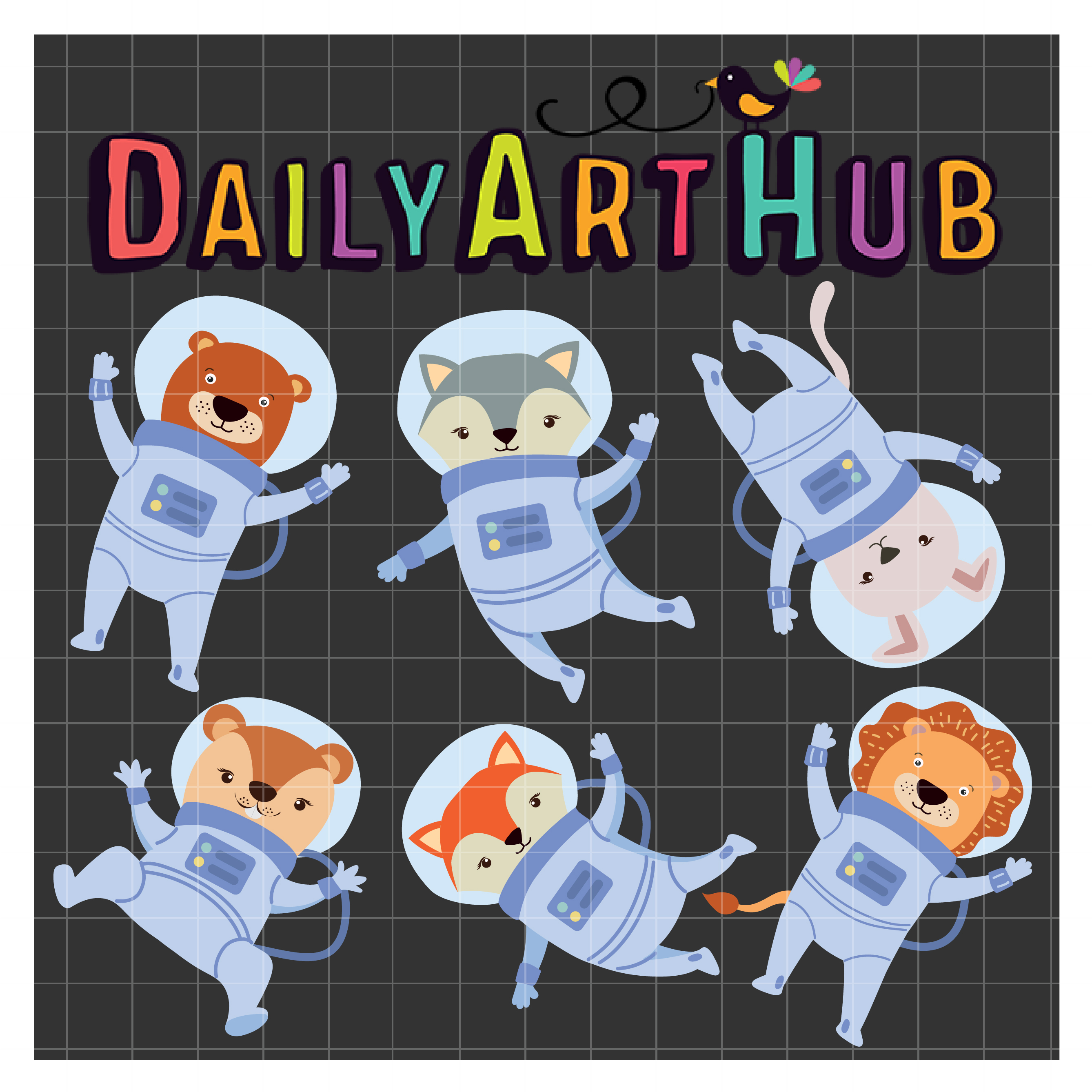 Astronaut Space Animals Clip Art Set – Daily Art Hub – Free Clip Art ...