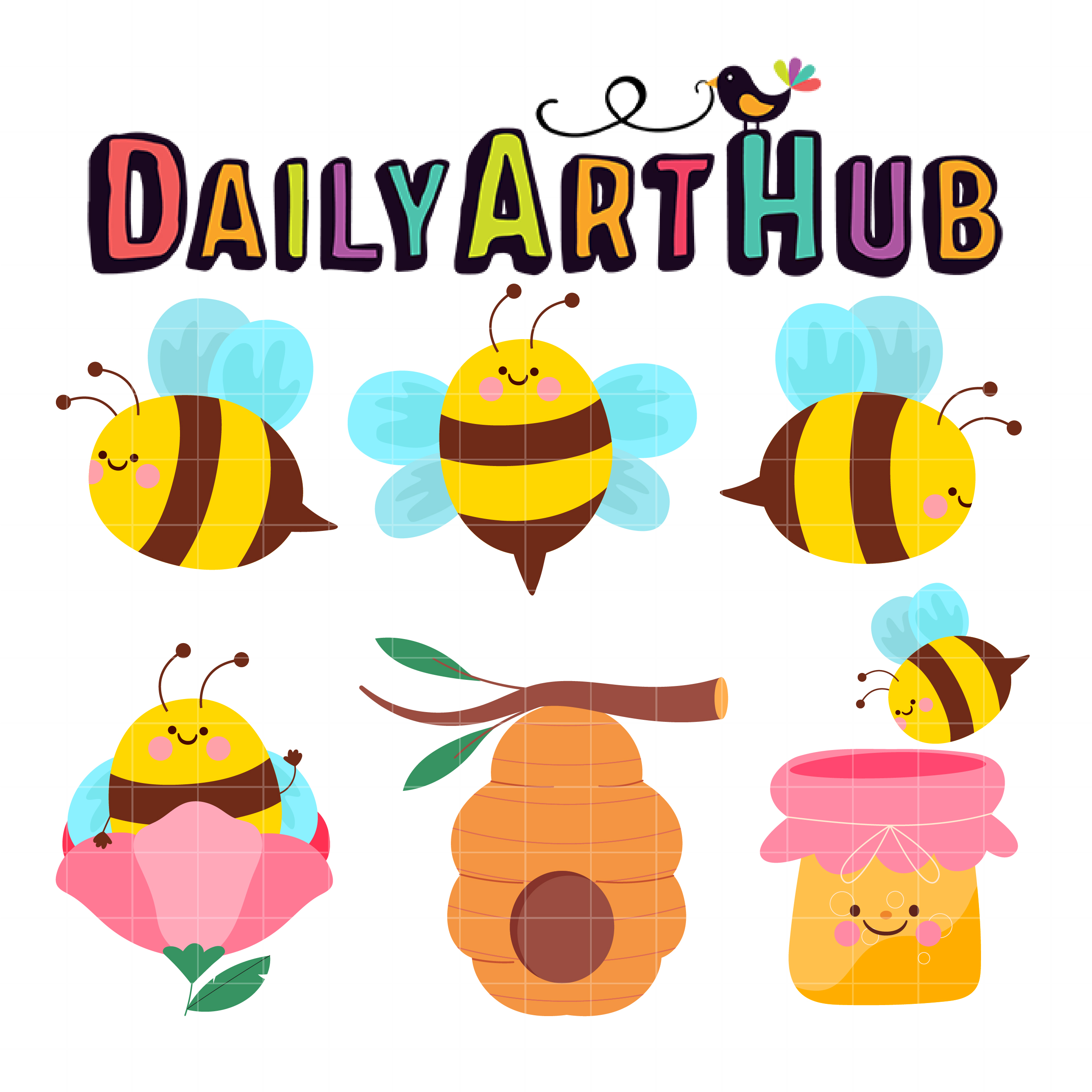 Cute Spring Bee Clip Art Set – Daily Art Hub – Free Clip Art Everyday