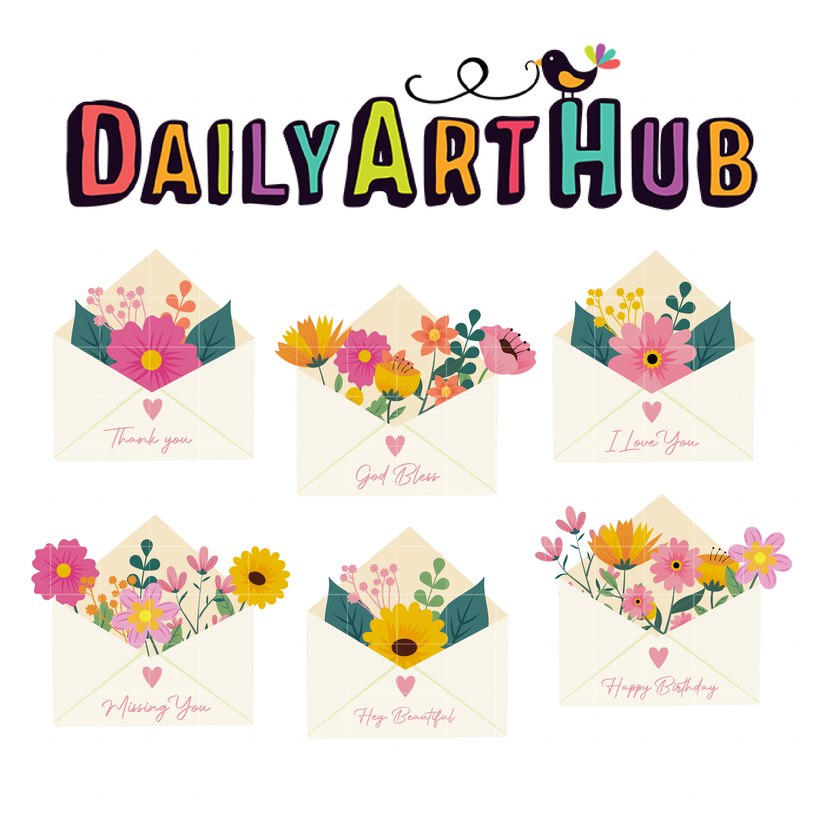 Clipart Envelopes Envelope With Flowers Set Printable Floral
