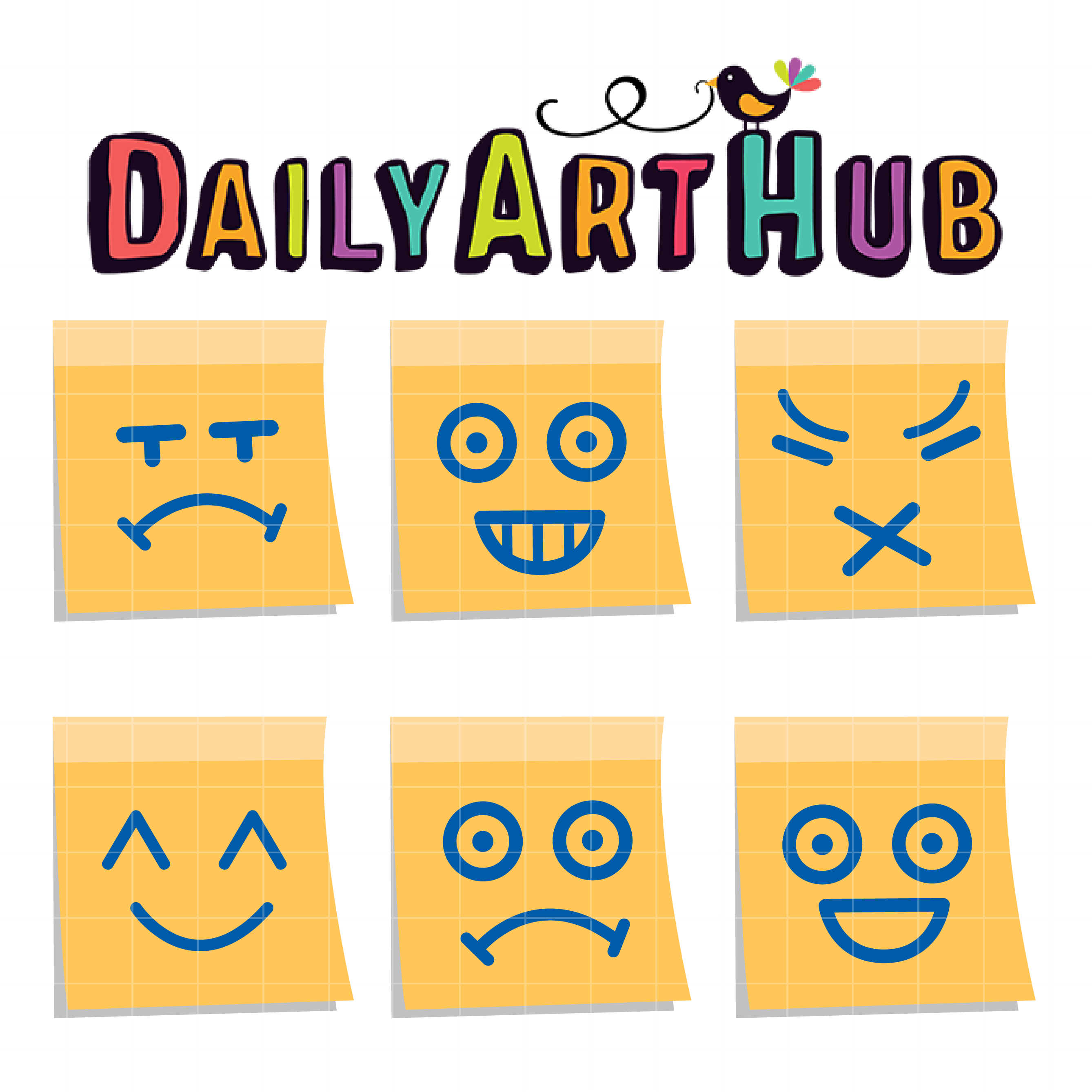 Funny Sticky Note Faces Clip Art Set Daily Art Hub Free Clip Art