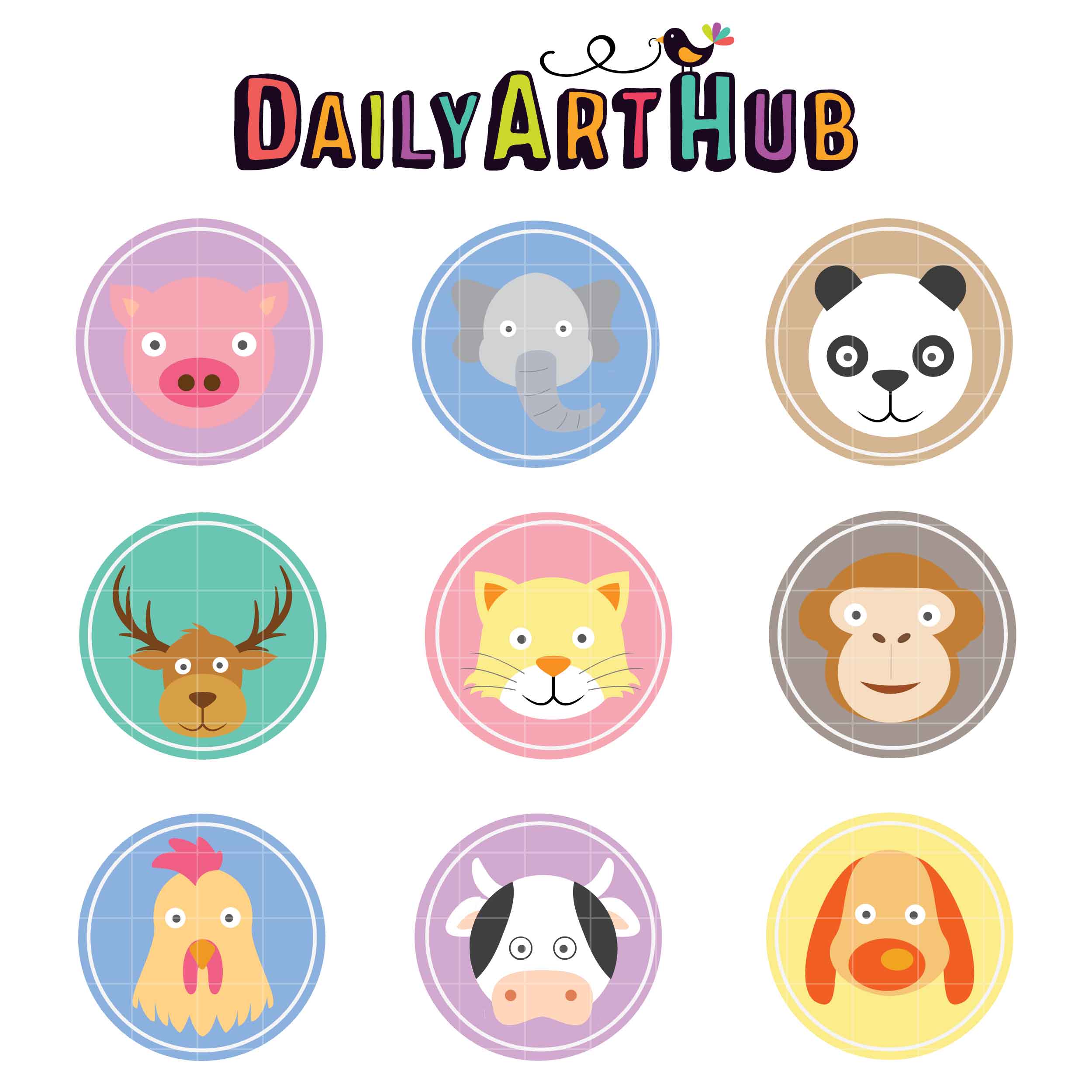 Animal Badges Clip Art Set – Daily Art Hub – Free Clip Art Everyday