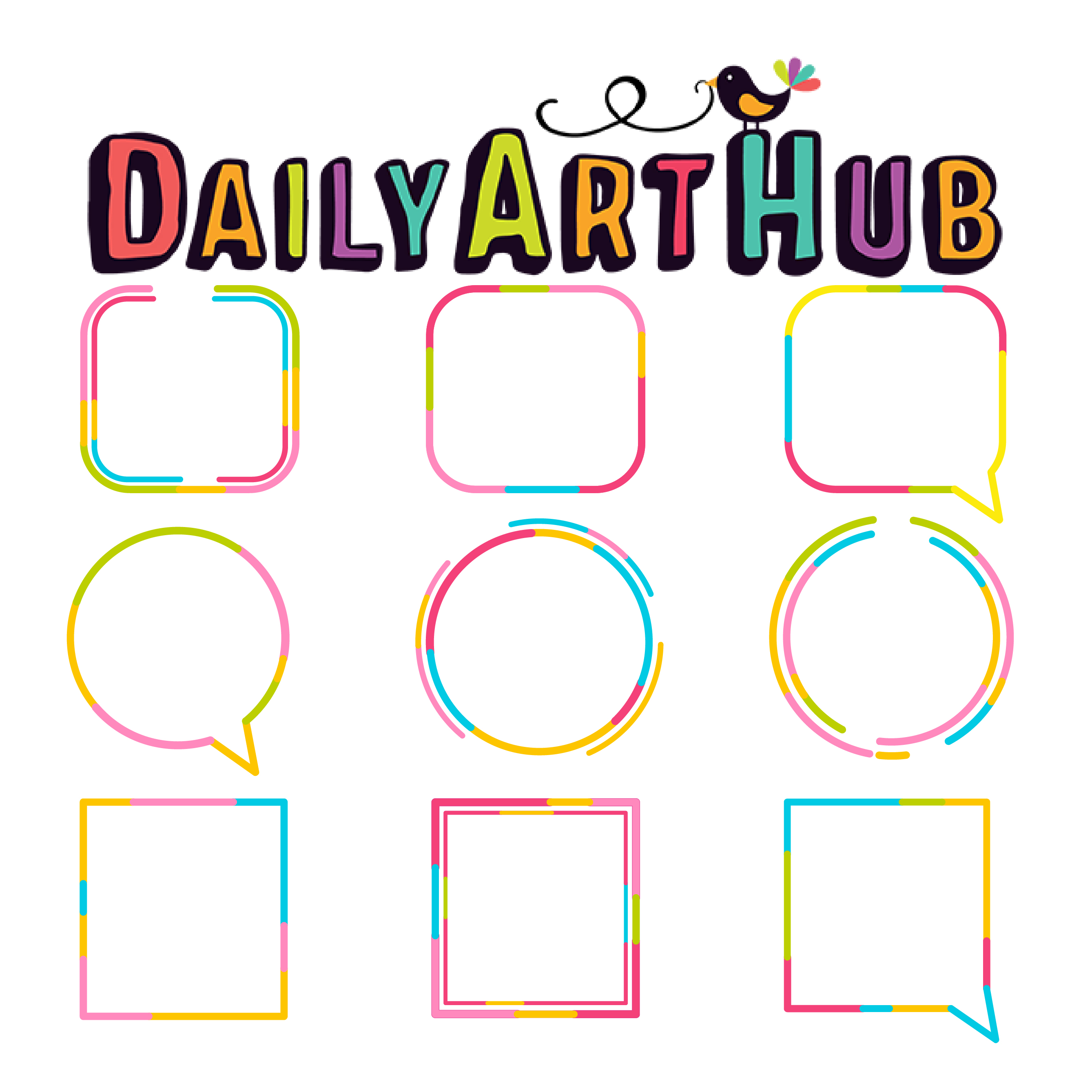 Colorful Rainbow Frame Collection Clip Art Set – Daily Art Hub – Free ...