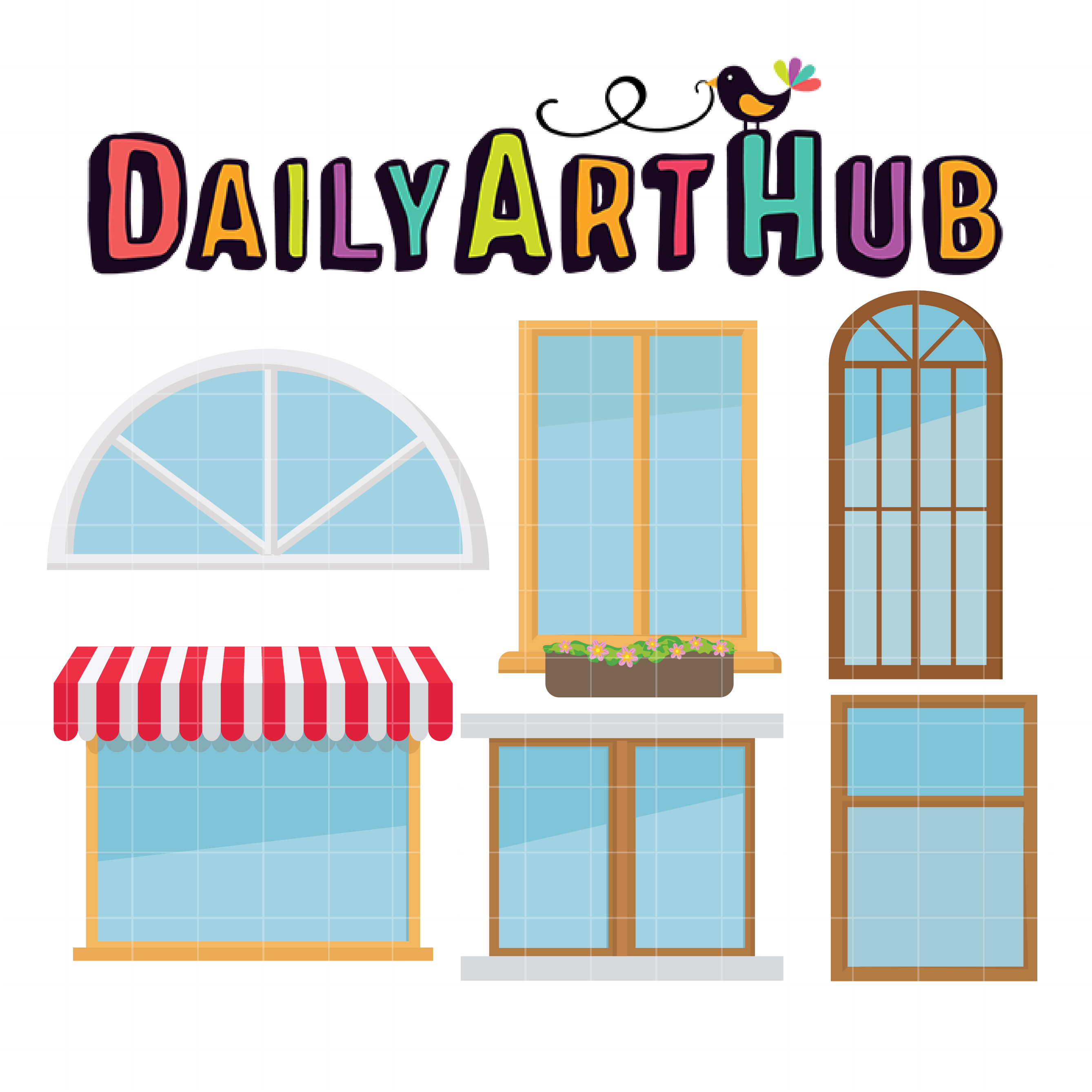 Fancy Windows Clip Art Set – Daily Art Hub – Free Clip Art Everyday