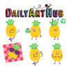 Summer Pineapple Character Clip Art Set – Daily Art Hub // Graphics ...