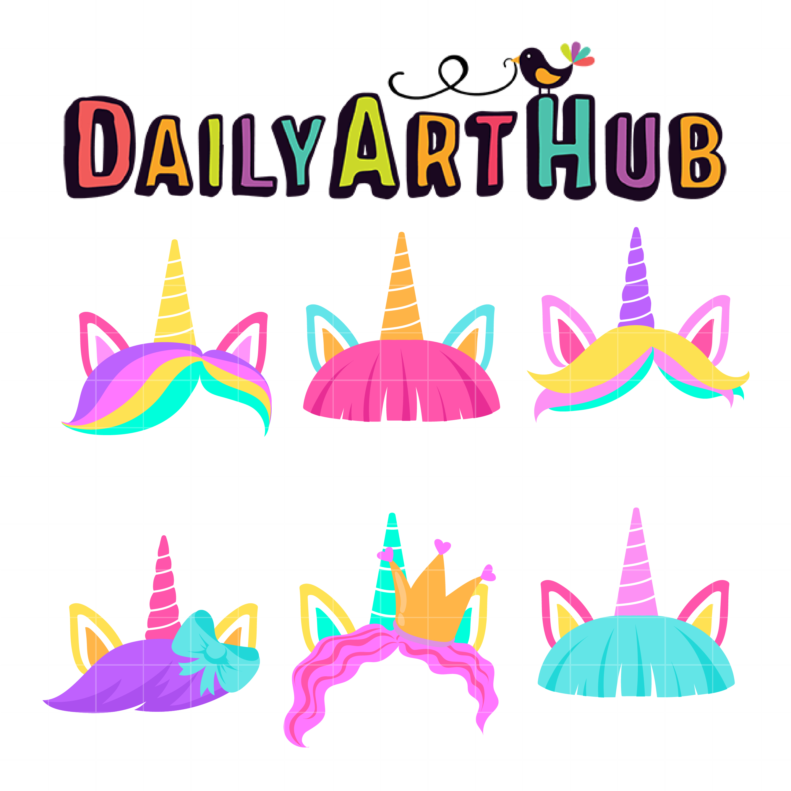 Unicorn and Pony Horns Clip Art Set – Daily Art Hub – Free Clip Art ...