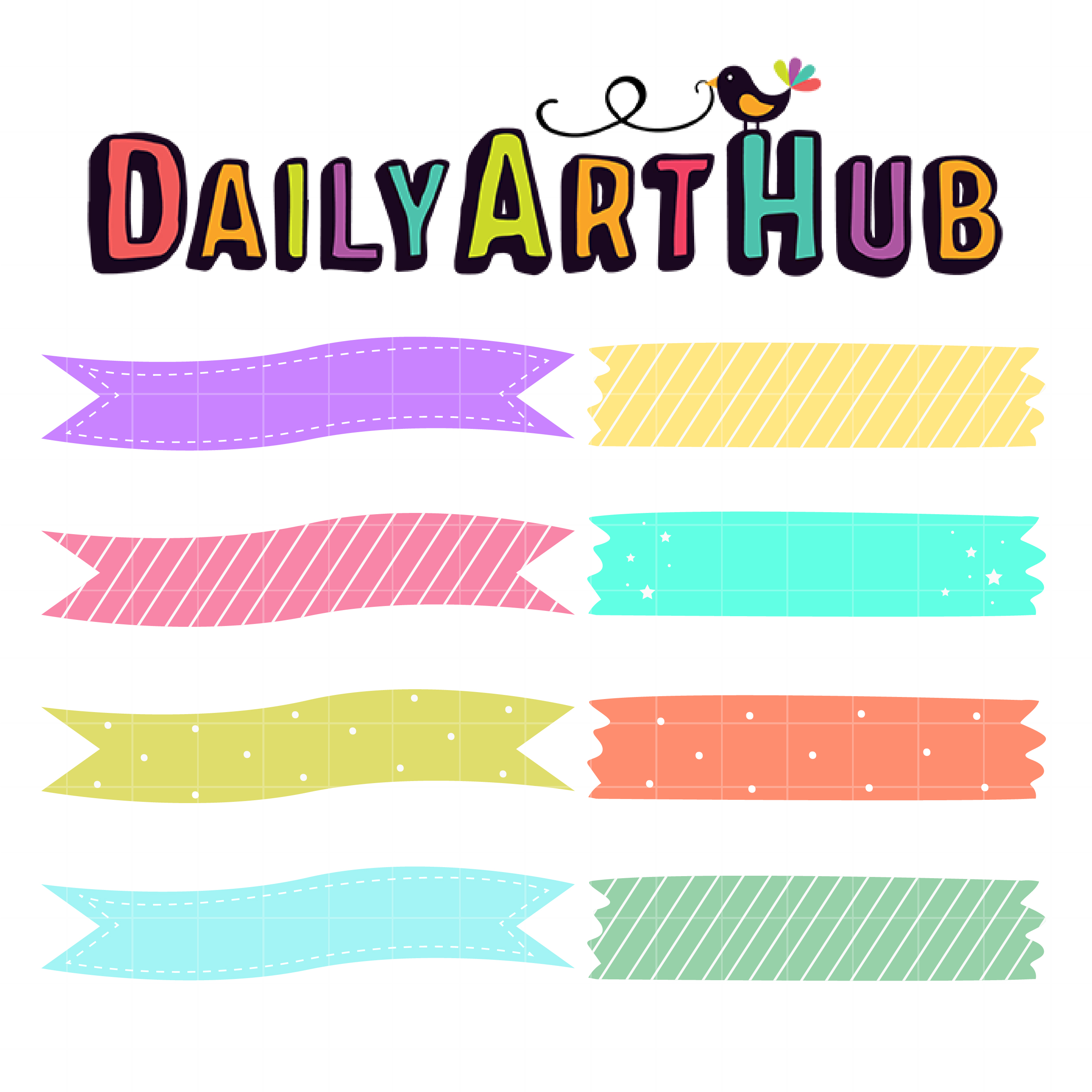 Pattern Adhesive Tape Clip Art Set – Daily Art Hub – Free Clip Art Everyday