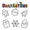 Christmas Outline Elements Clip Art Set – Daily Art Hub // Graphics ...