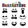 Scary Faces Clip Art Set – Daily Art Hub // Graphics, Alphabets & SVG