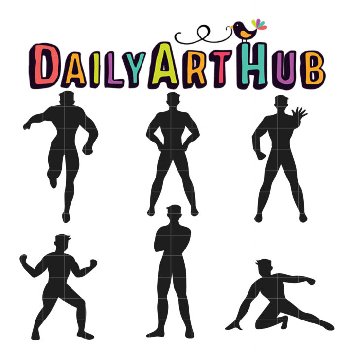 Male Body Silhouette Clip Art Set Daily Art Hub Graphics Male Body Silhouette Clip Art Set Daily Art Hub Graphics