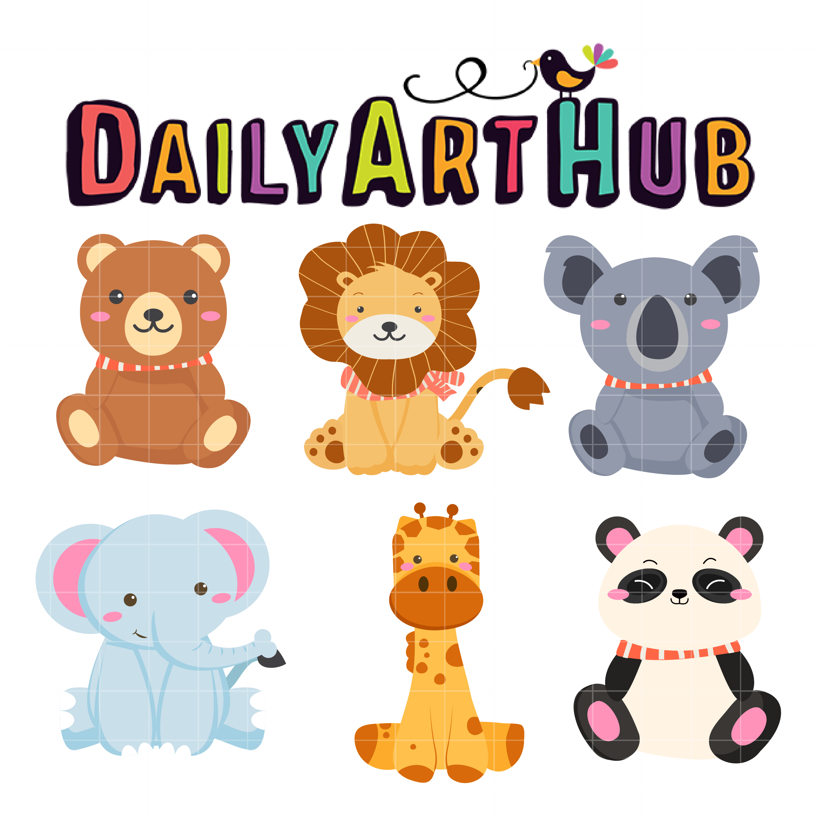 Cute Sitting Animals Clip Art Set – Daily Art Hub – Free Clip Art Everyday
