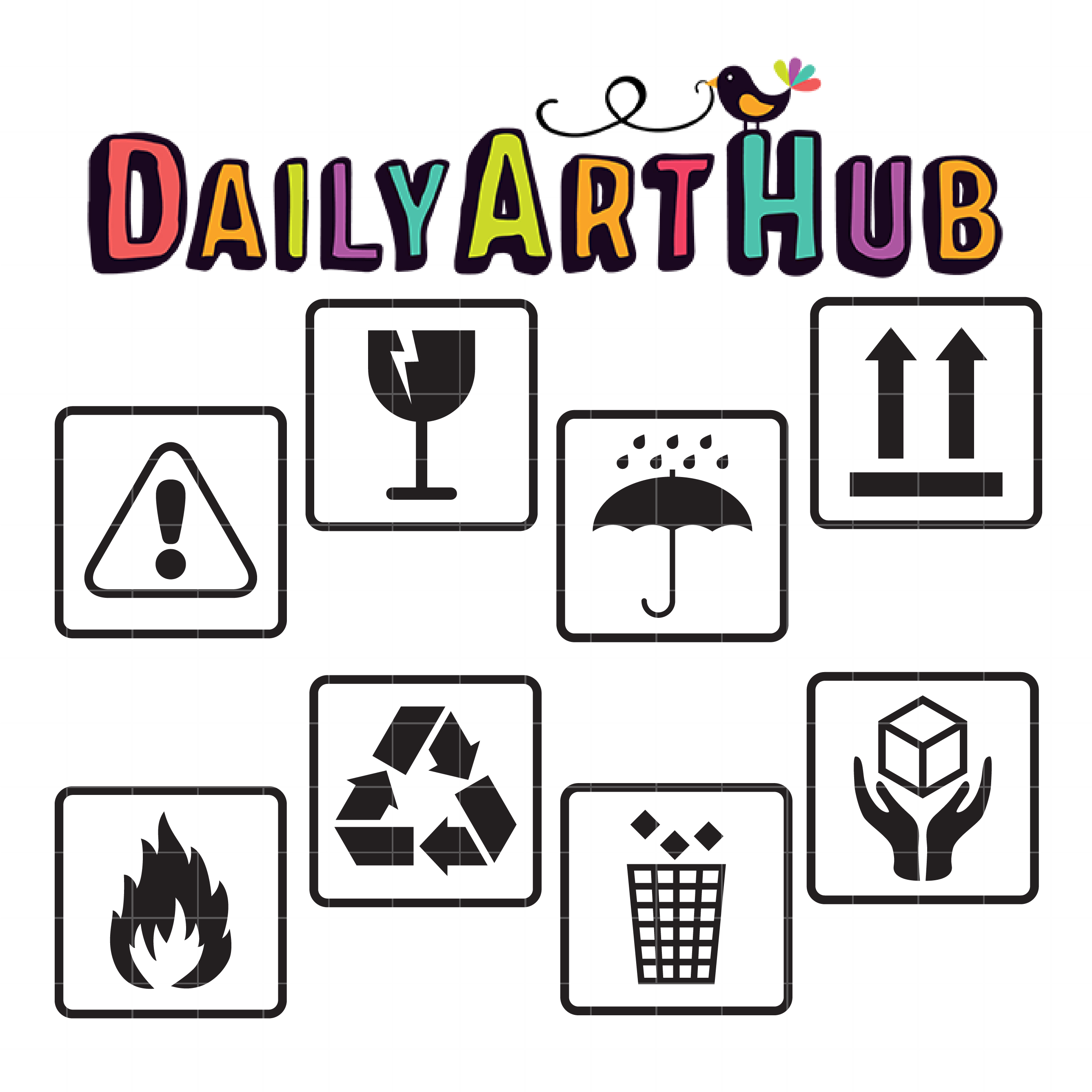 Cardboard Packaging Caution Icon Clip Art Set – Daily Art Hub – Free ...