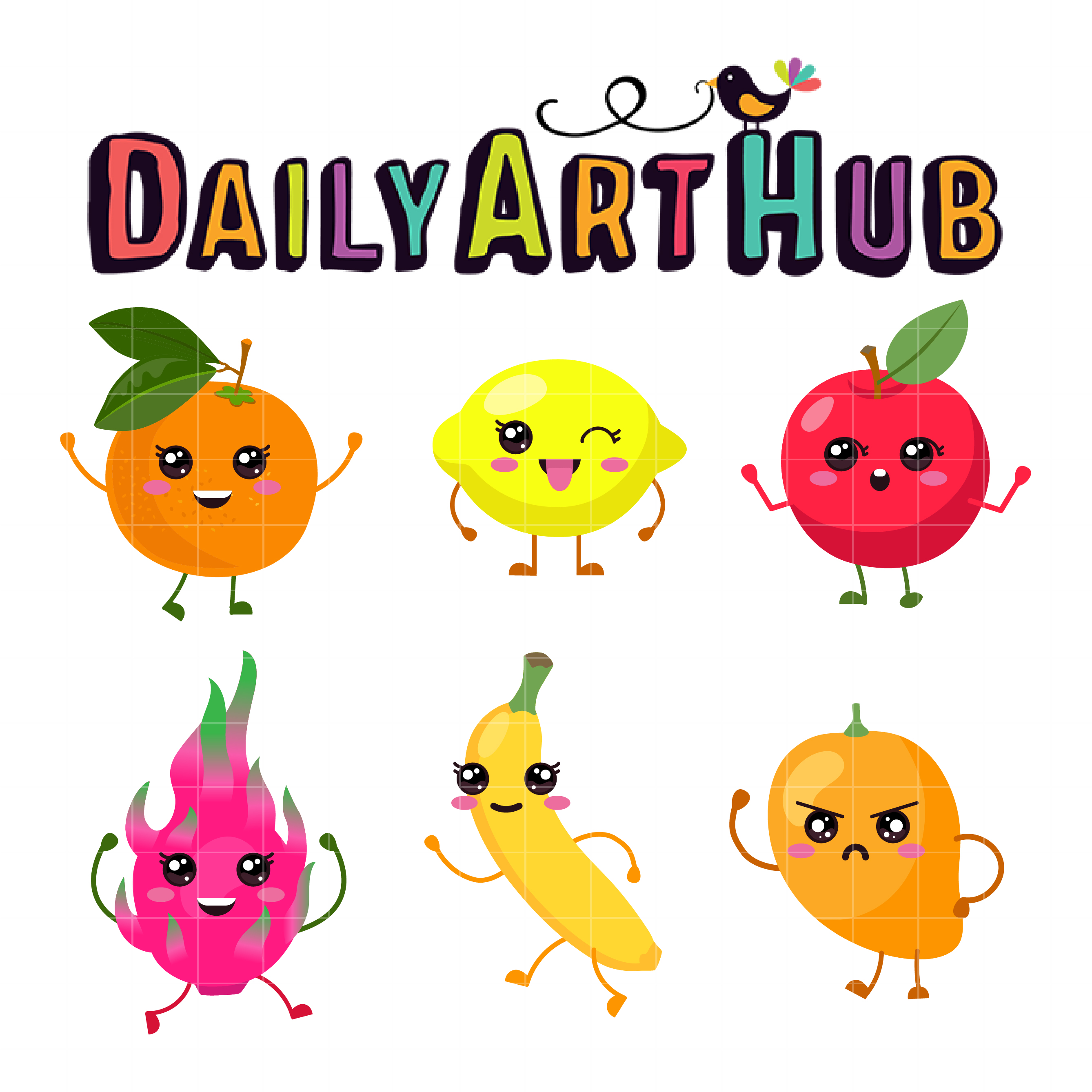 Fruits Emoticon Expression Clip Art Set – Daily Art Hub – Free Clip Art ...