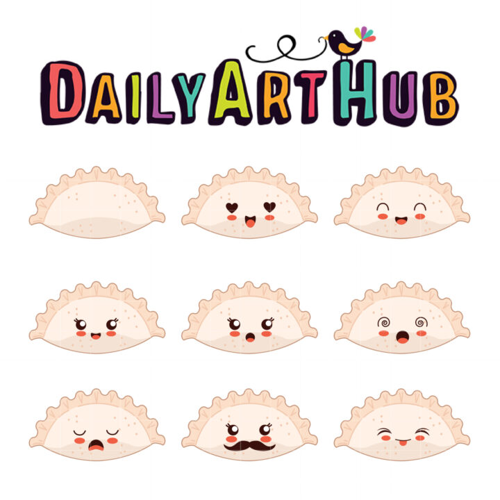 Cute Dumpling Faces Clip Art Set – Daily Art Hub // Graphics, Alphabets ...