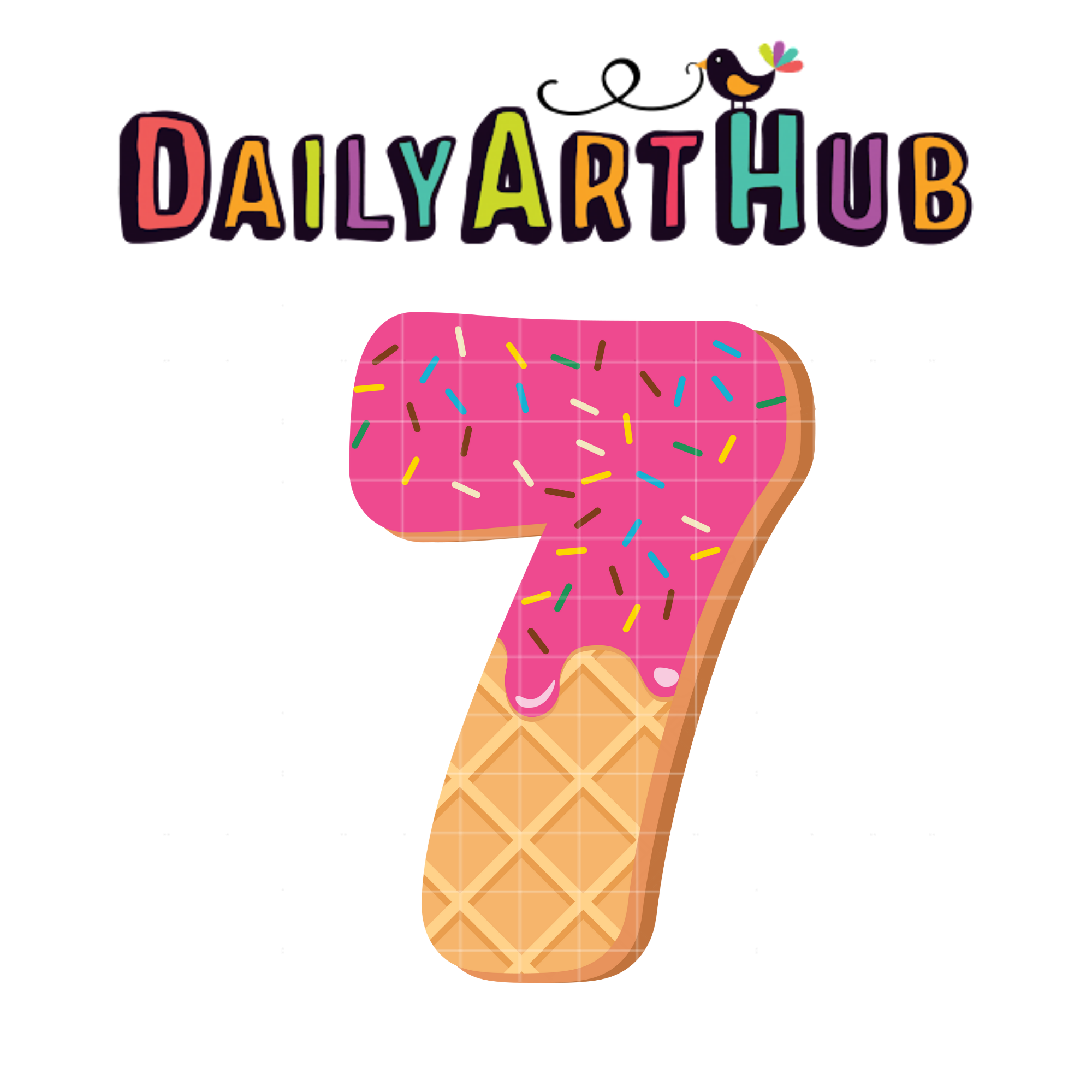 Number 7 Donut Sprinkle Clip Art Set – Daily Art Hub – Free Clip Art ...