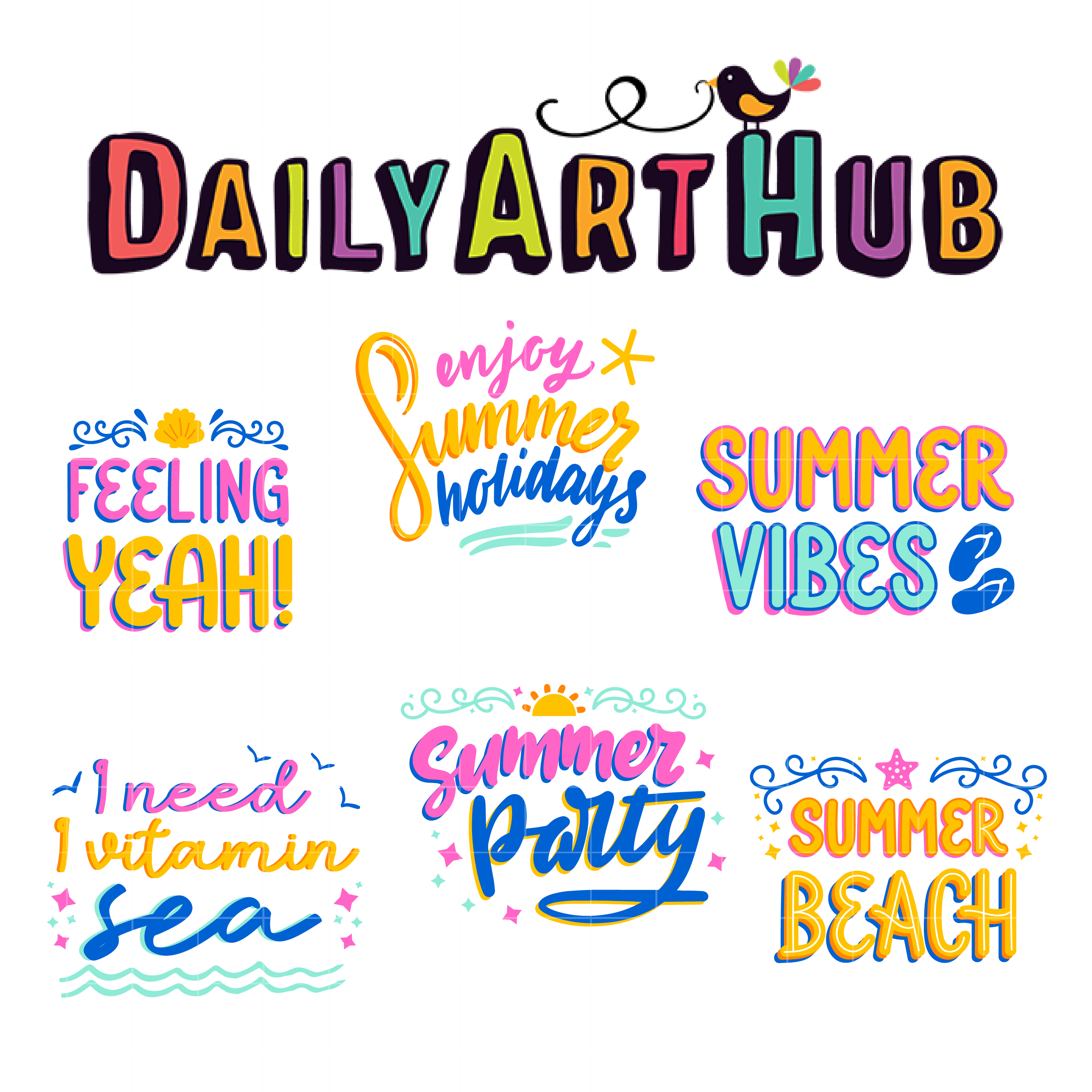 Summer Labels Clip Art Set – Daily Art Hub – Free Clip Art Everyday