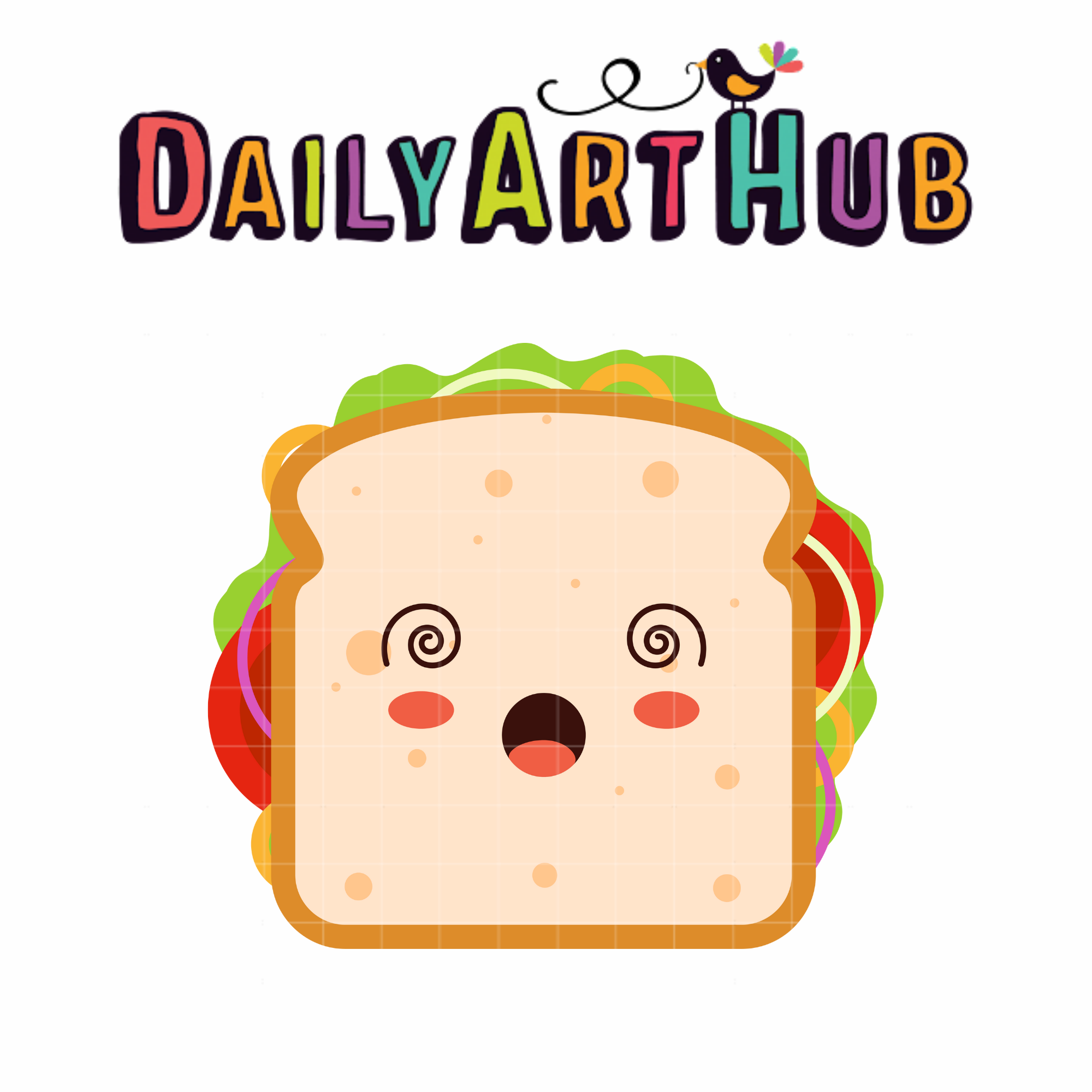Cute Dizzy Sandwich Face Art Set – Daily Art Hub – Free Clip Art Everyday
