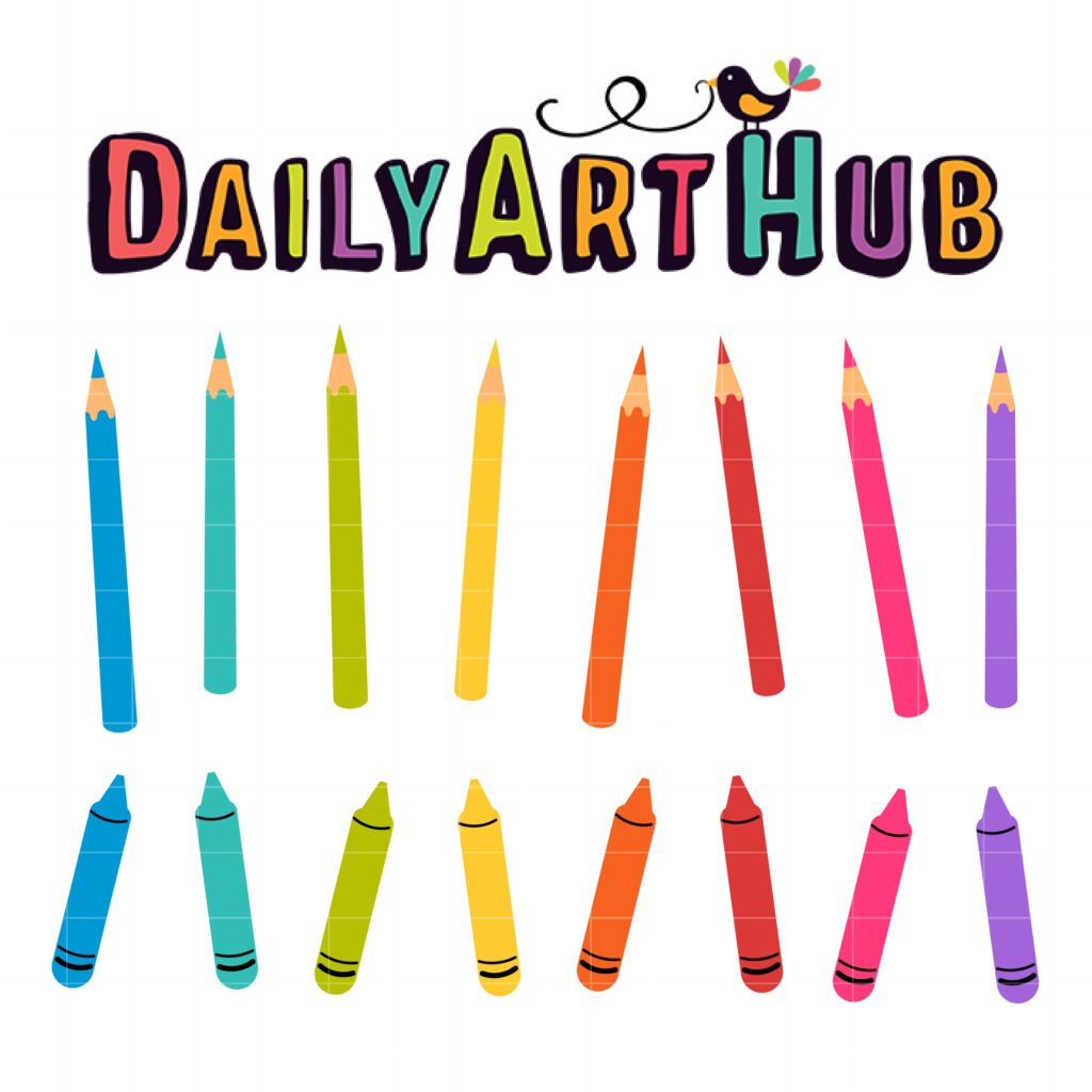 Color Pencil and Crayons Clip Art Set – Daily Art Hub // Graphics ...