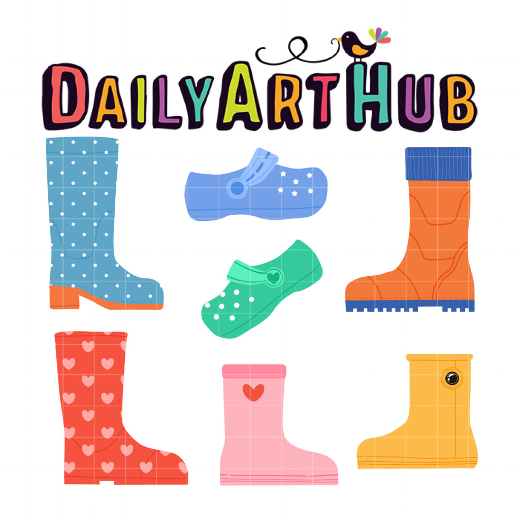 Colorful Boots Collection Clip Art Set – Daily Art Hub // Graphics ...