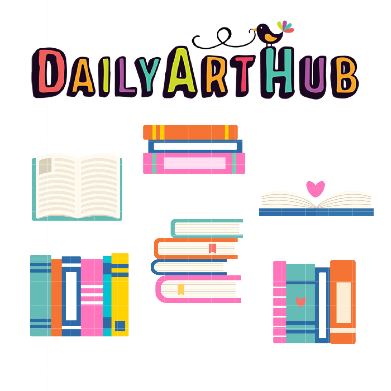 Set of Books Clip Art Set – Daily Art Hub // Graphics, Alphabets & SVG