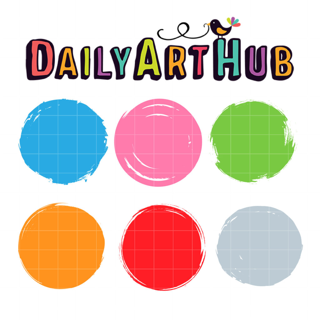Round Paint Grunge Clip Art Set – Daily Art Hub // Graphics, Alphabets ...