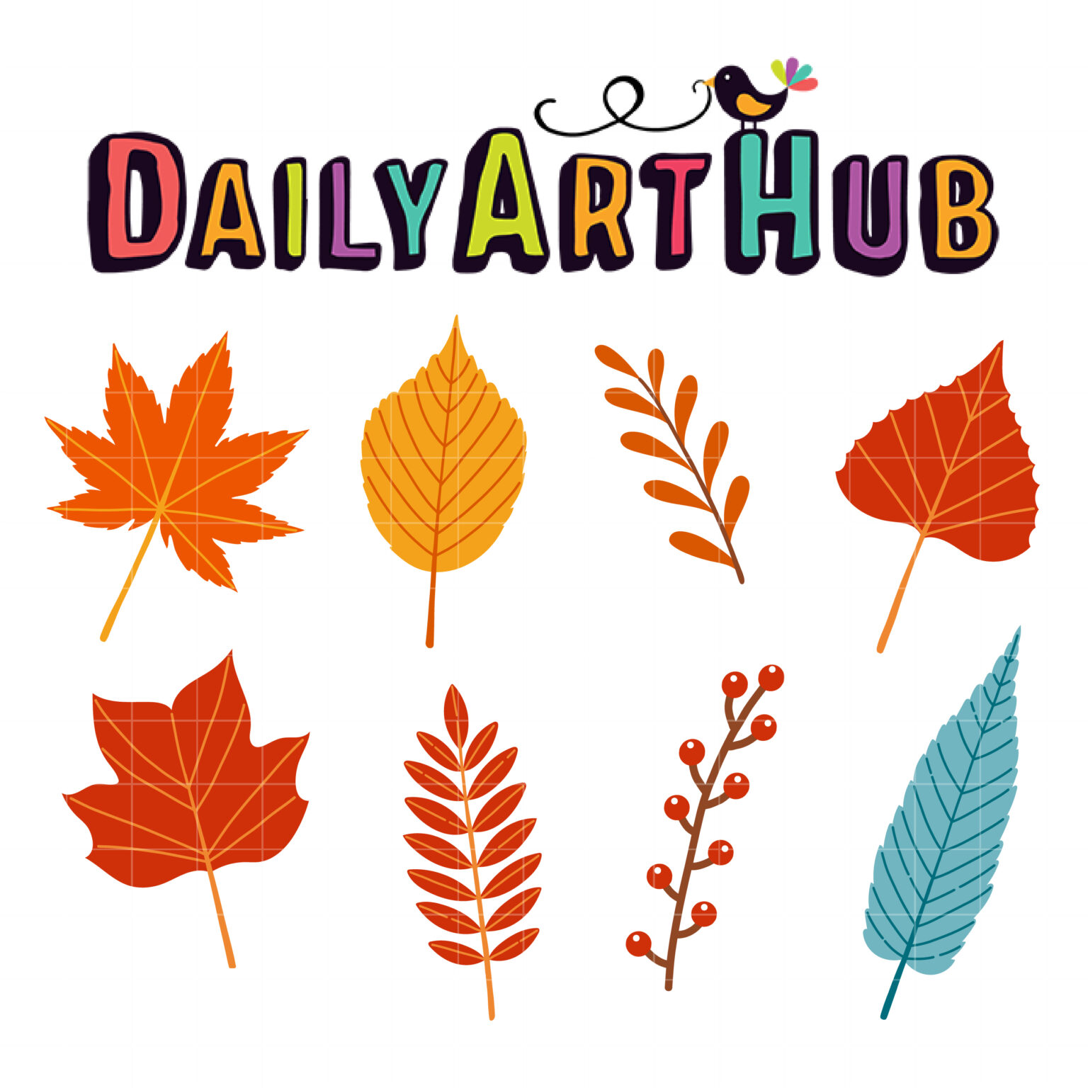 Autumn Leaves Ornaments Clip Art Set – Daily Art Hub // Graphics ...