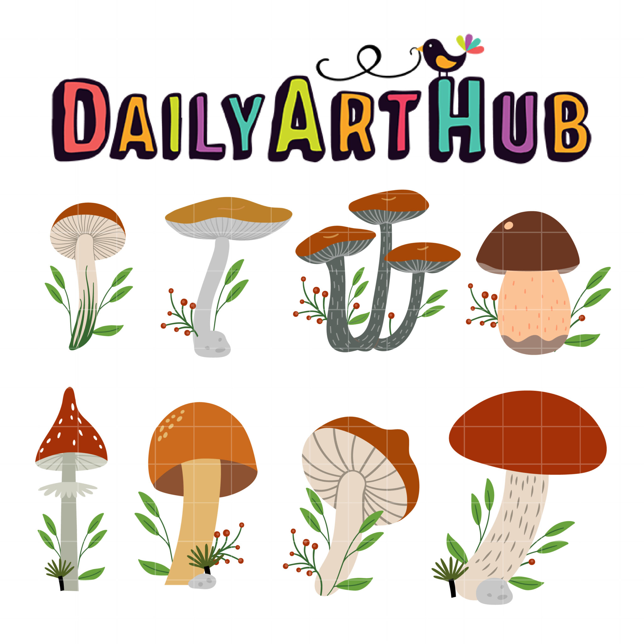 Autumn Mushroom Collection Clip Art Set – Daily Art Hub // Graphics ...