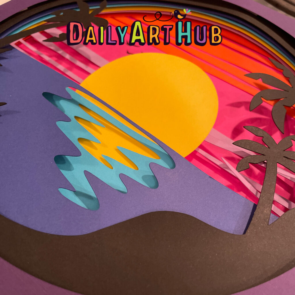 Neon Sunset Shadowbox Files for Cricut and Cutting Machine – Daily Art ...