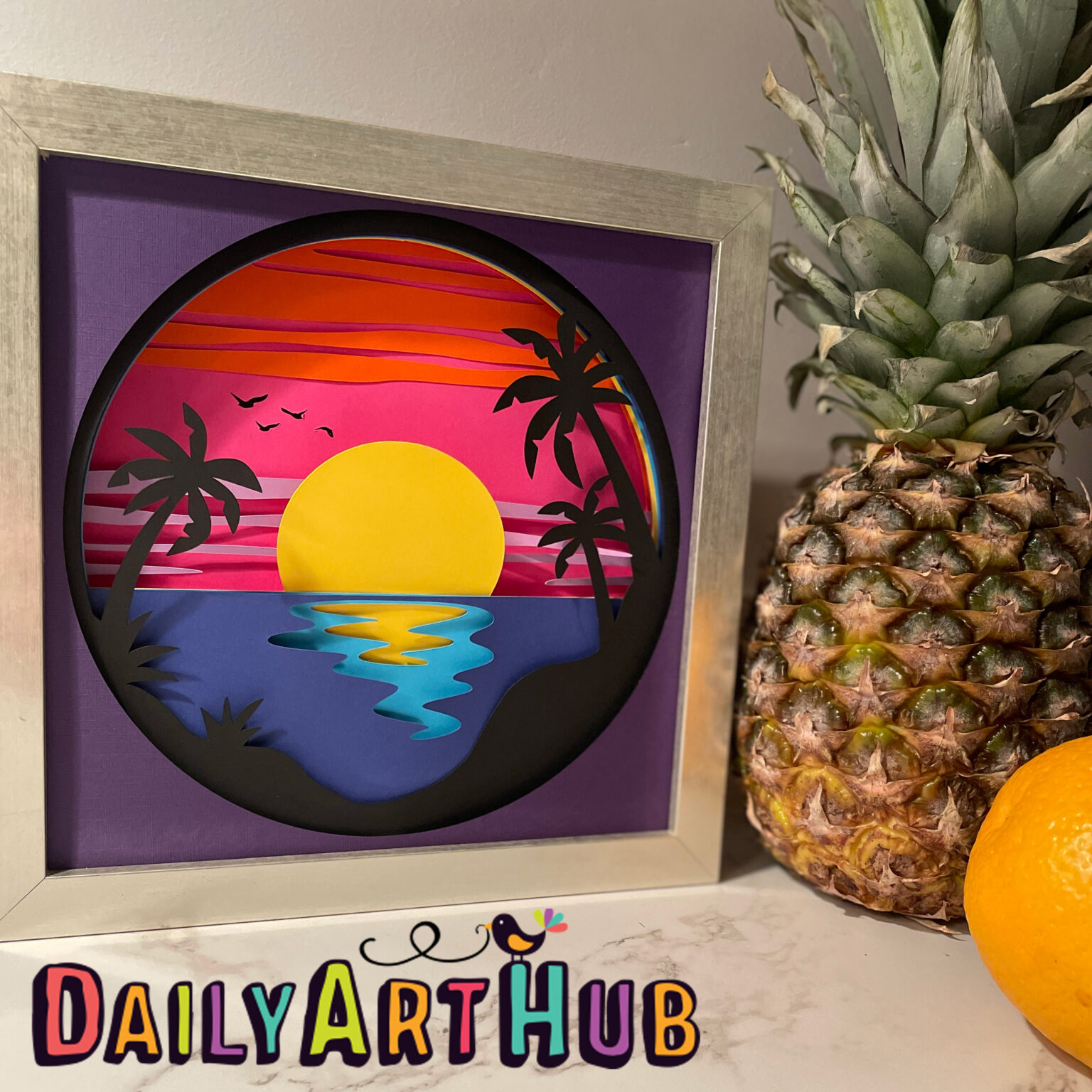 Neon Sunset Shadowbox Files for Cricut and Cutting Machine – Daily Art ...