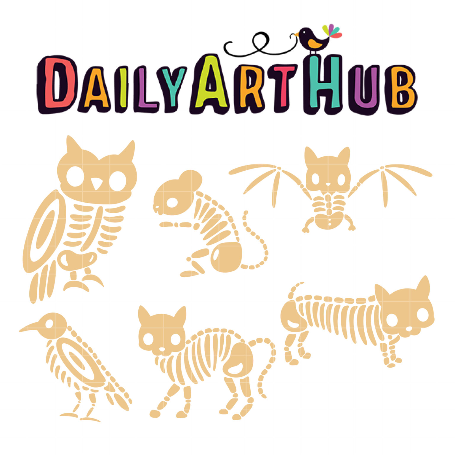 Animals Skeleton Clip Art Set – Daily Art Hub // Graphics, Alphabets & SVG