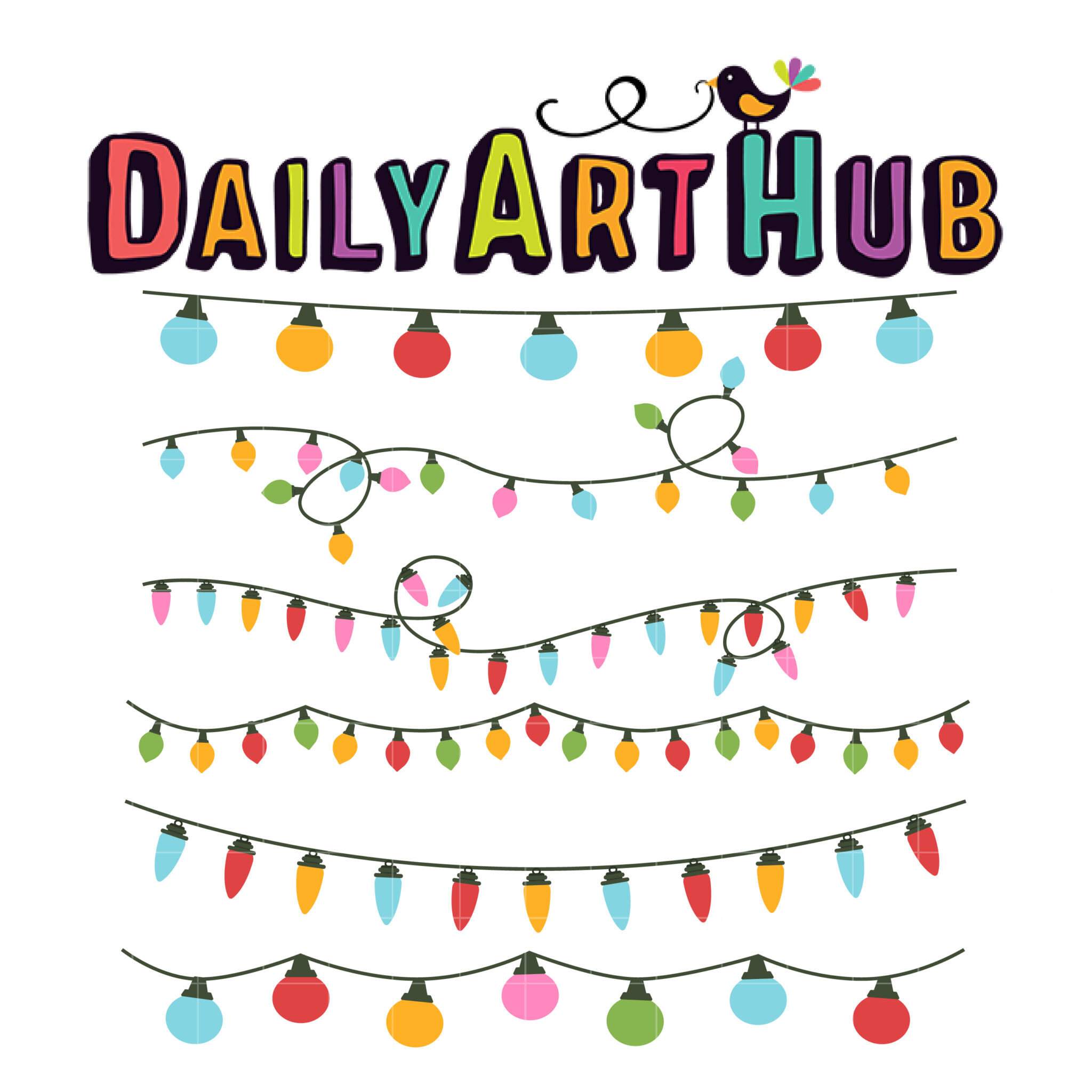 Christmas Lights Clip Art Set – Daily Art Hub // Graphics, Alphabets & SVG