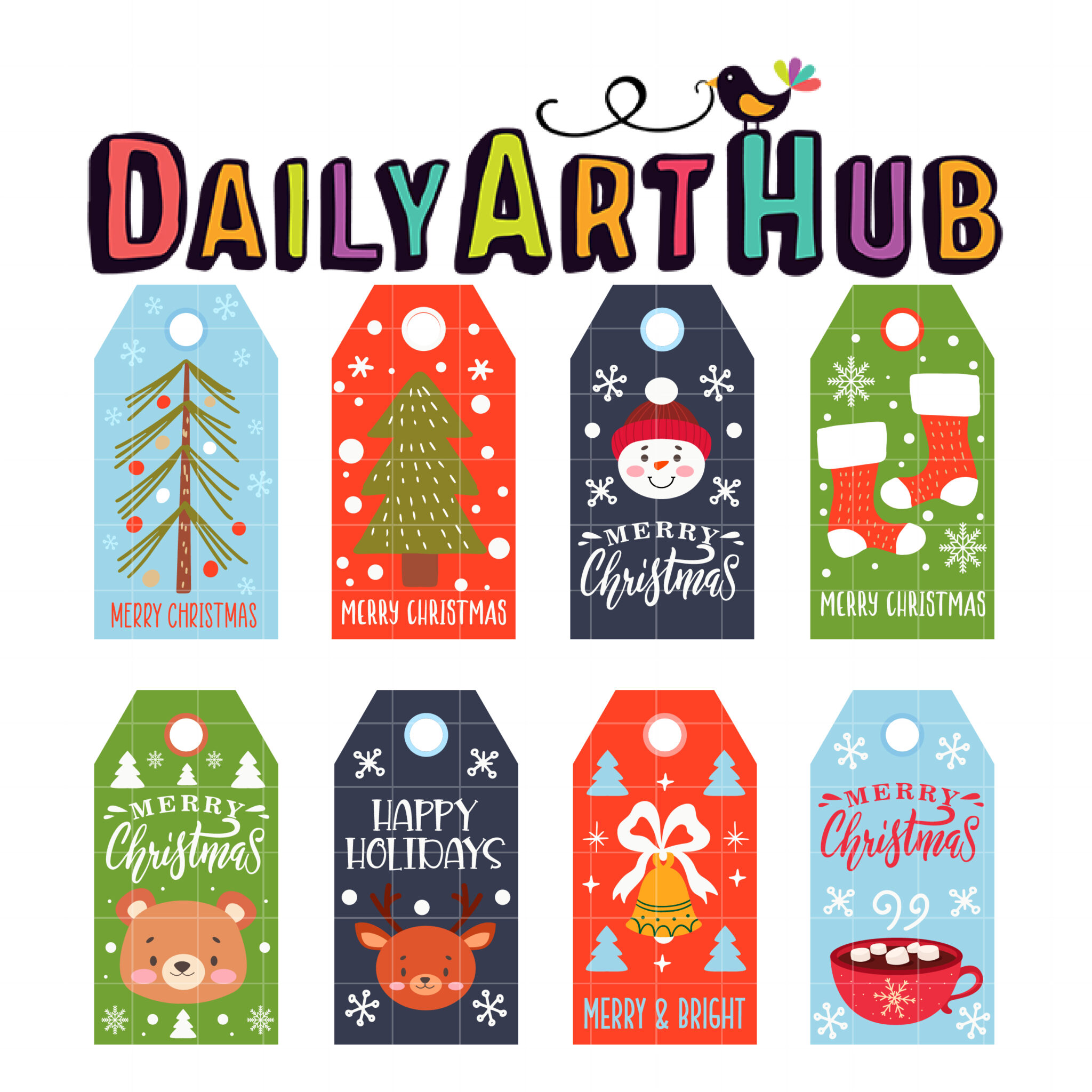 Christmas Tags Clip Art Set – Daily Art Hub // Graphics, Alphabets & SVG