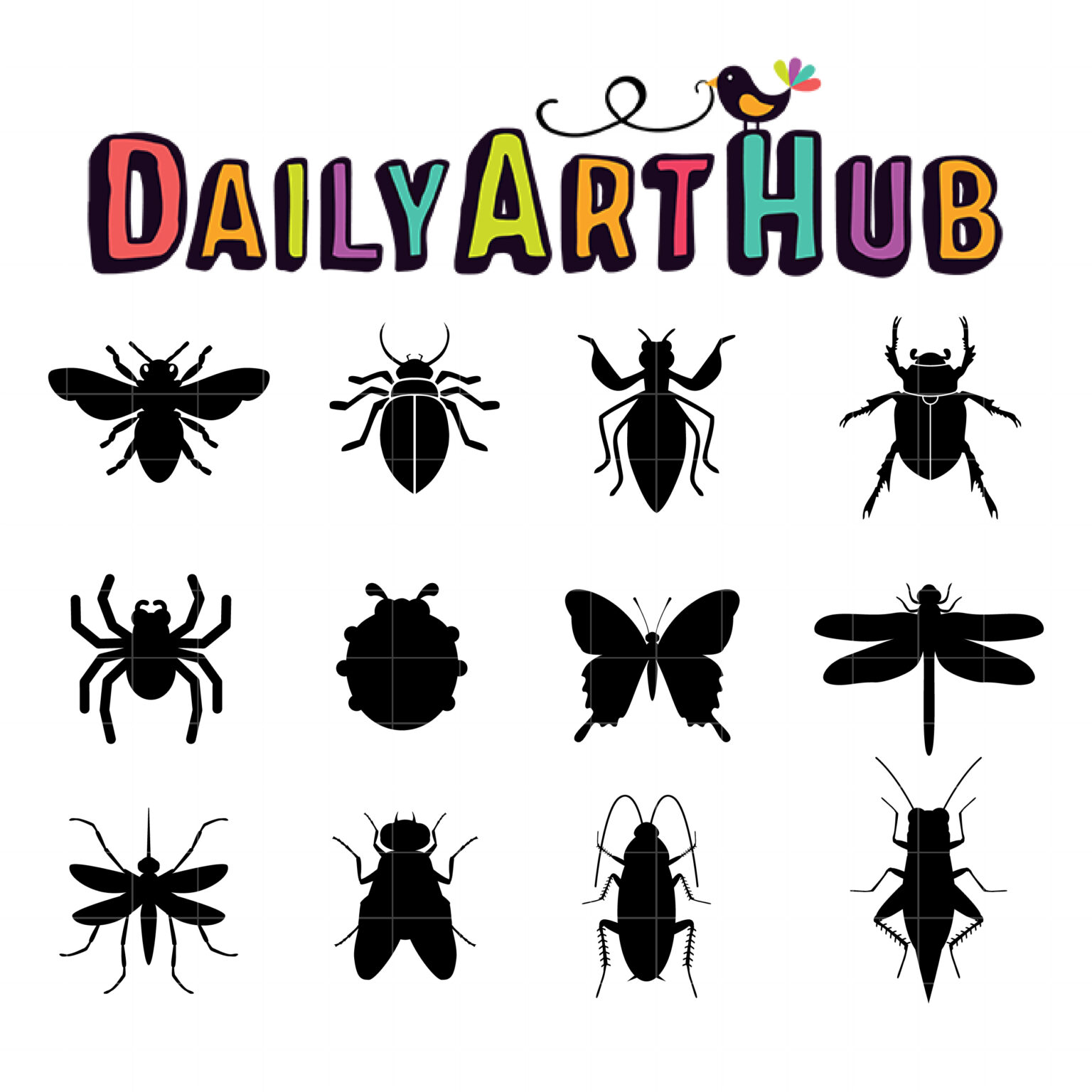 Insect Family Silhouette Clip Art Set – Daily Art Hub // Graphics ...