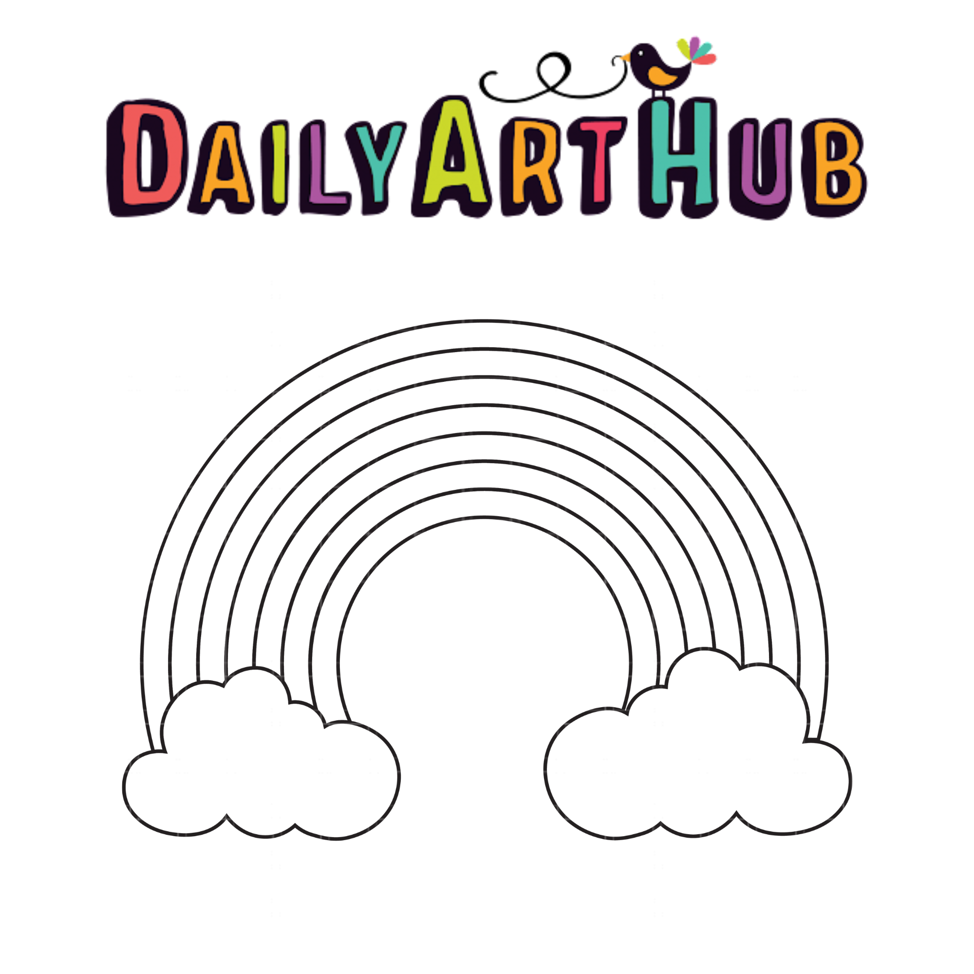 Perfect Rainbow Outline Clip Art Set – Daily Art Hub // Graphics ...