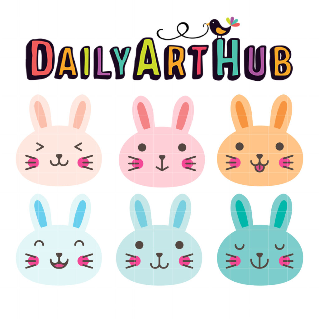 Bunny Face Expression Clip Art Set – Daily Art Hub // Graphics ...