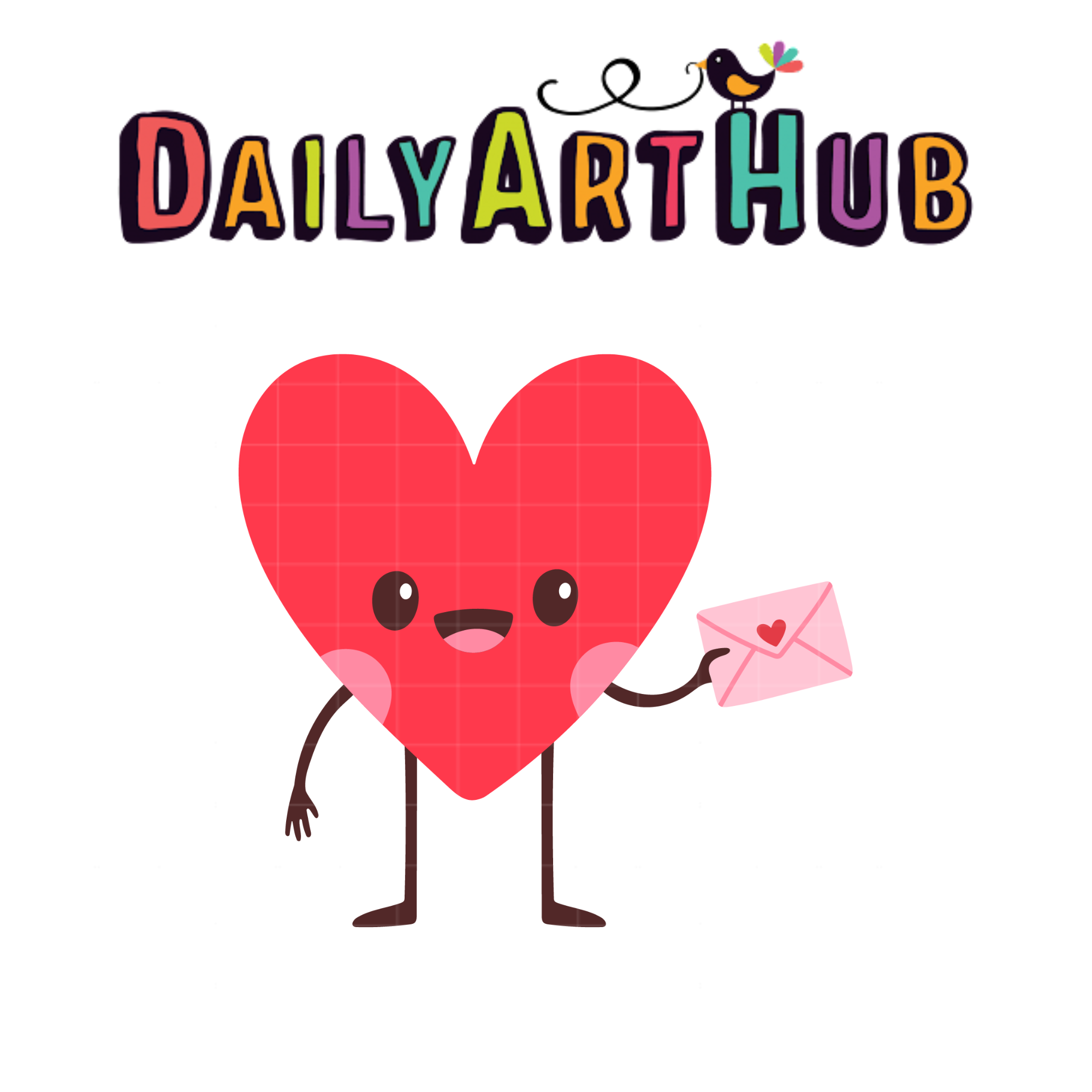 Cute Heart with Love Letter Clip Art – Daily Art Hub // Graphics ...