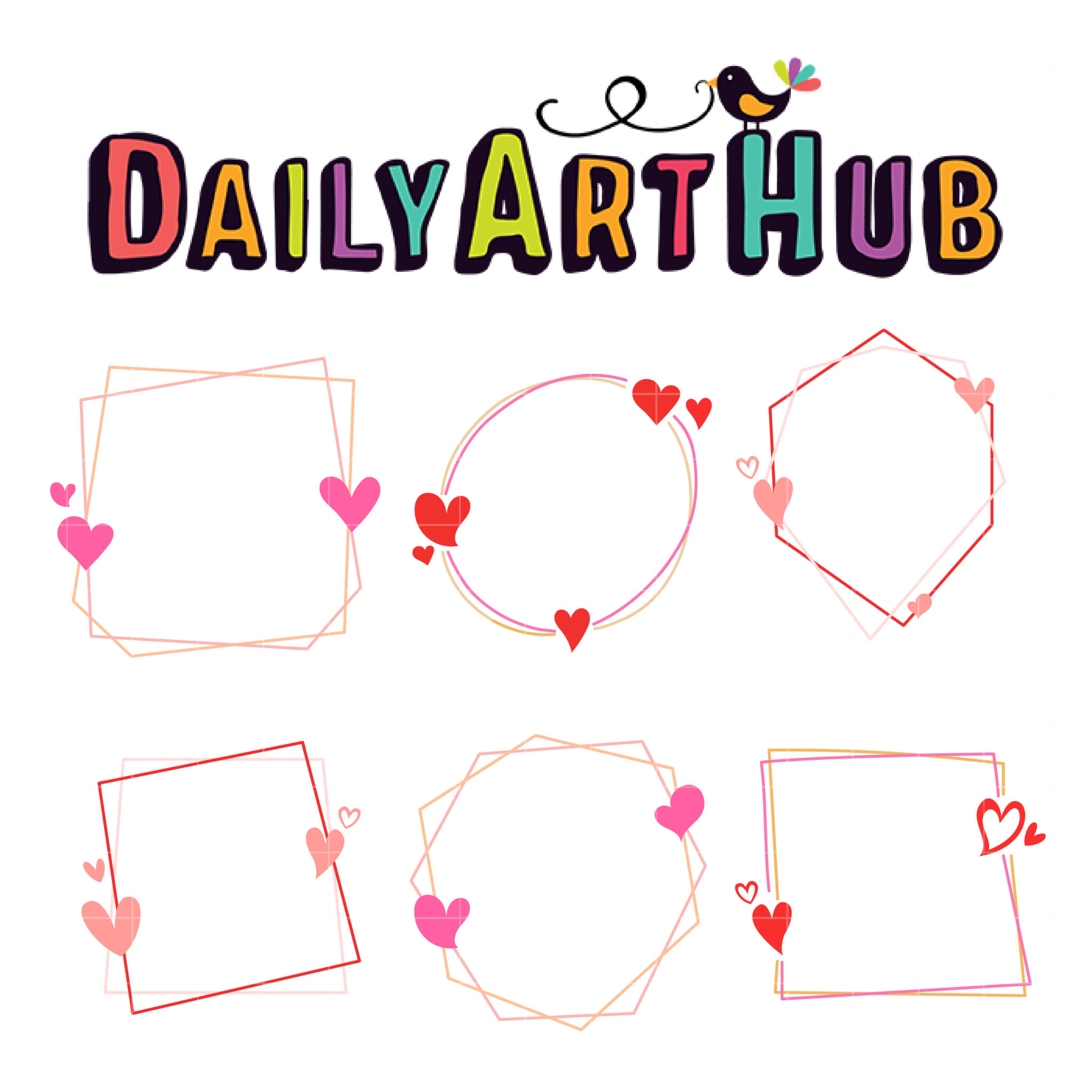 Heart Frame Bundle Clip Art Set – Daily Art Hub // Graphics, Alphabets ...
