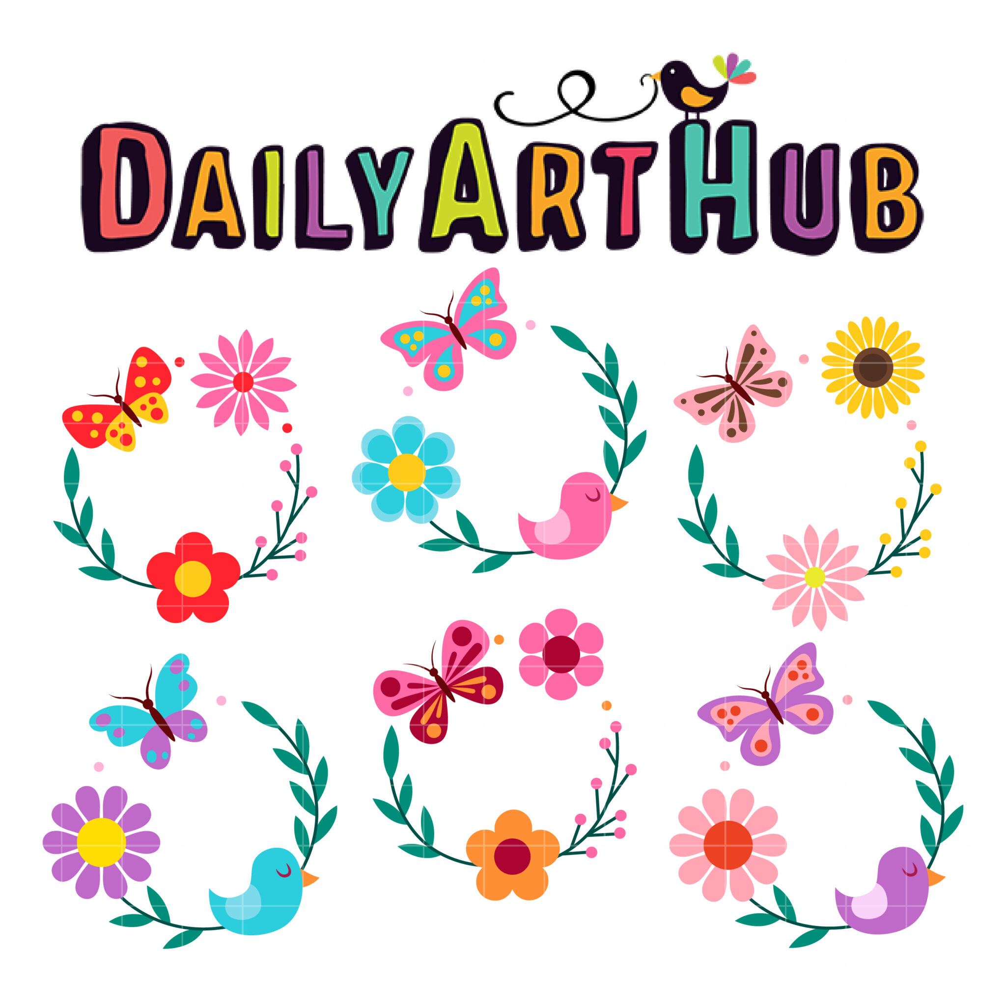 Spring Floral Labels Clip Art Set – Daily Art Hub // Graphics ...