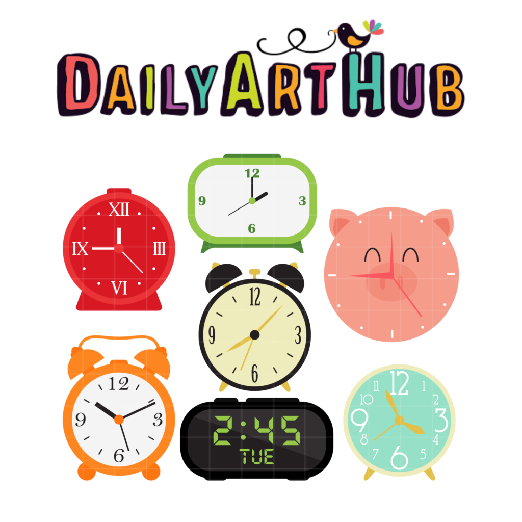 Clock Collection Clip Art Set – Daily Art Hub // Graphics, Alphabets & SVG
