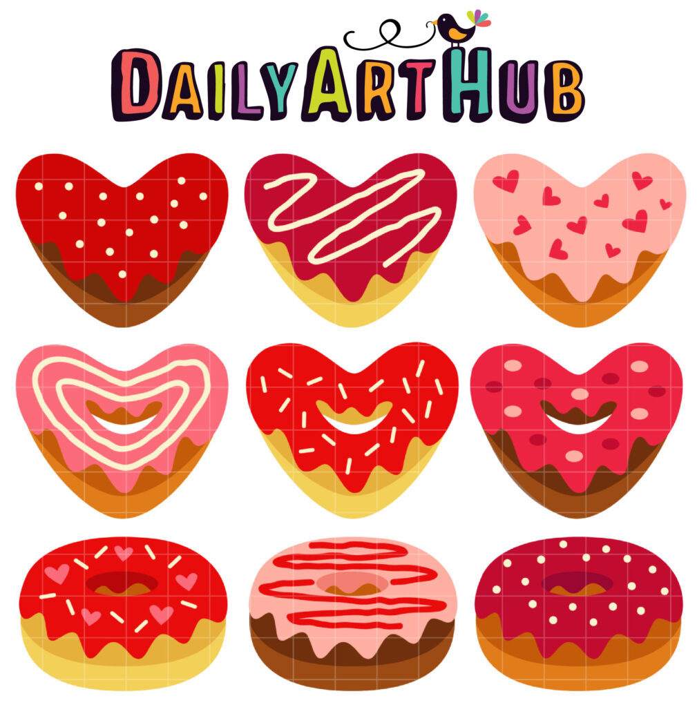 Valentines Day Donuts Clip Art Set – Daily Art Hub // Graphics ...
