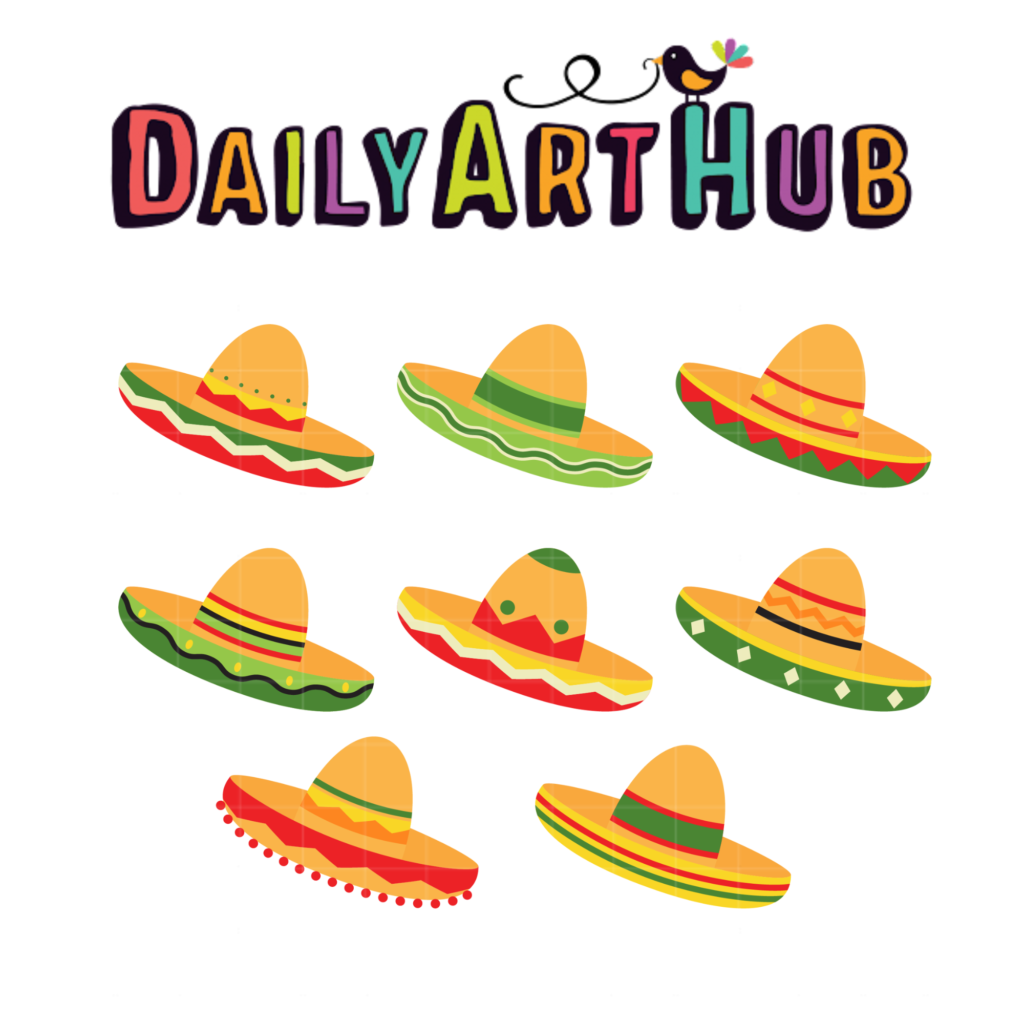 Sombrero Collection Clip Art Set – Daily Art Hub // Graphics, Alphabets ...