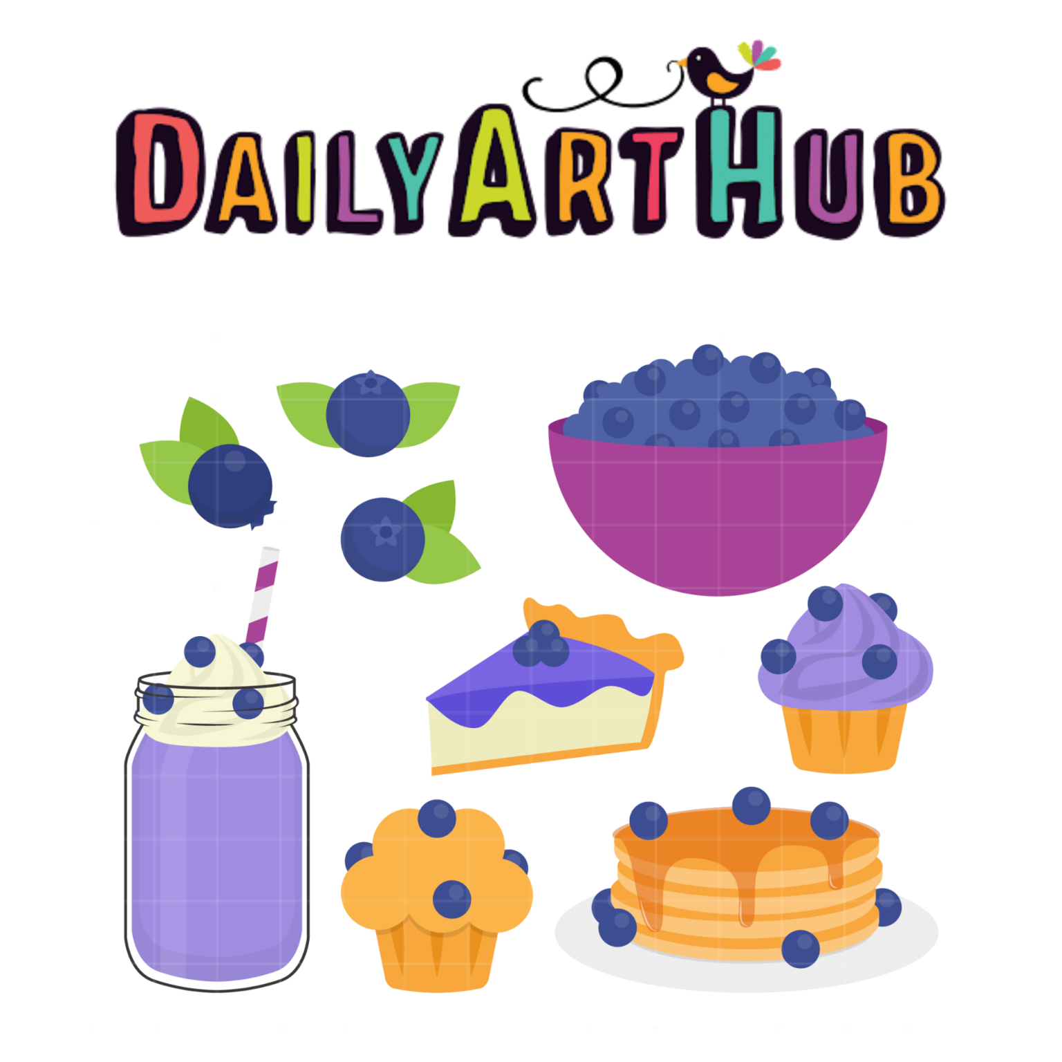 All About Blueberries Clip Art Set – Daily Art Hub // Graphics ...