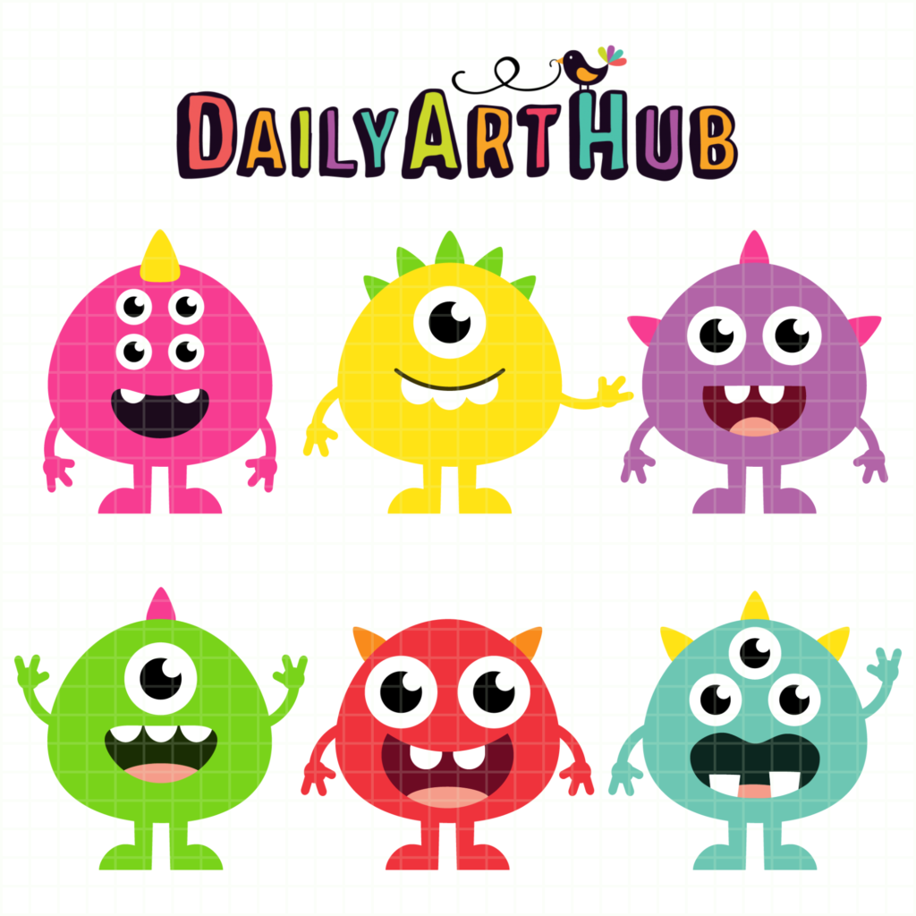 Cute Baby Monsters Clip Art Set – Daily Art Hub // Graphics, Alphabets ...