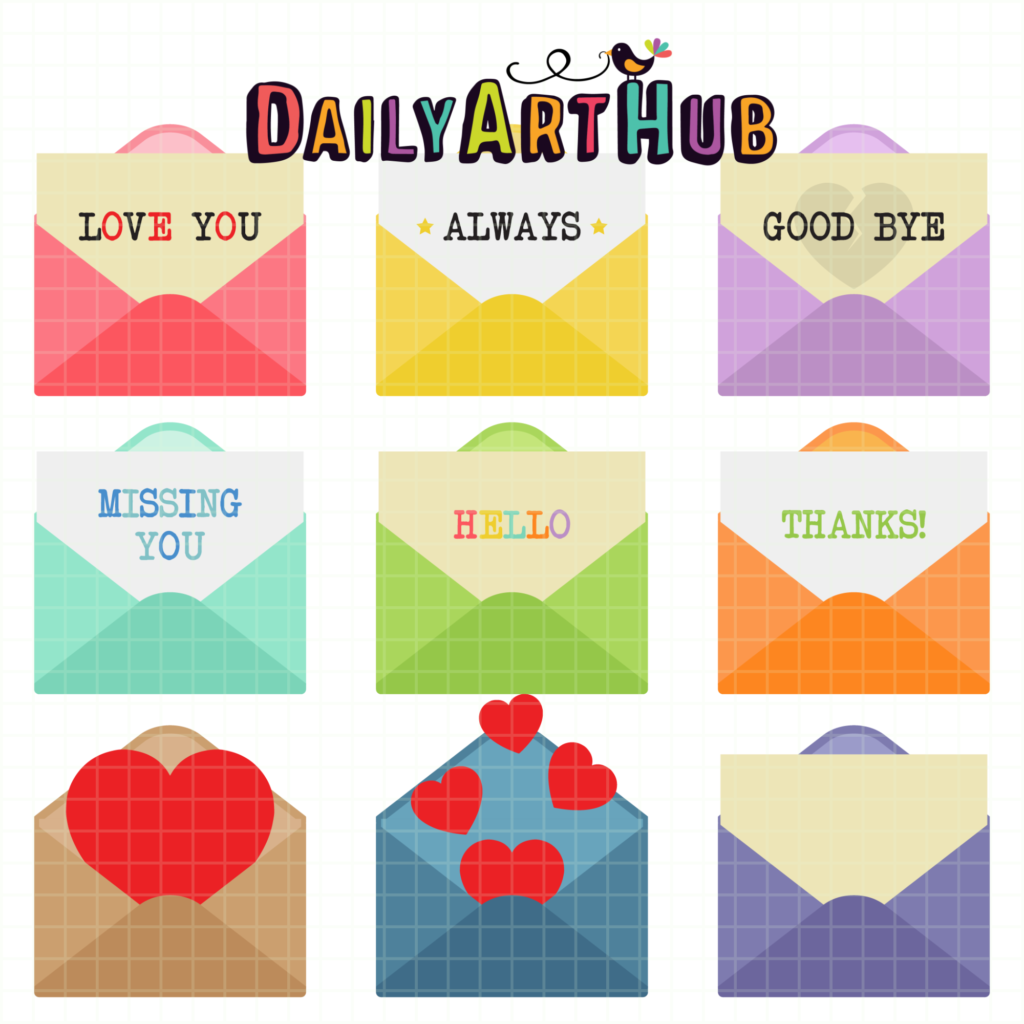 Cute Envelopes Clip Art Set – Daily Art Hub // Graphics, Alphabets & SVG