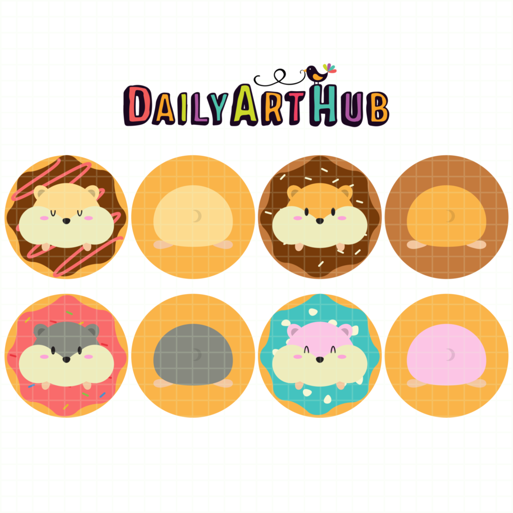 Hamster Donuts Clip Art Set – Daily Art Hub // Graphics, Alphabets & SVG