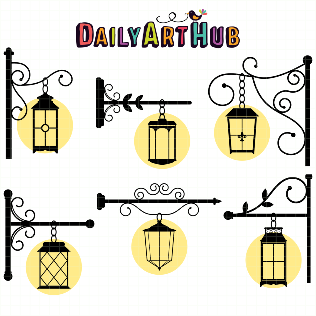 Vintage Lamps Clip Art Set – Daily Art Hub // Graphics, Alphabets & SVG