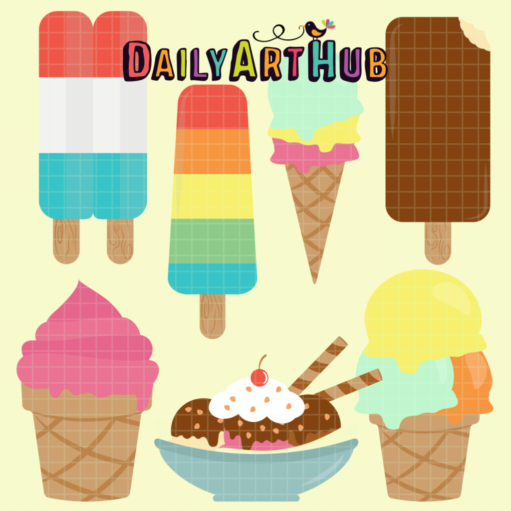 Sweet Ice Cream Clip Art Set – Daily Art Hub // Graphics, Alphabets & SVG